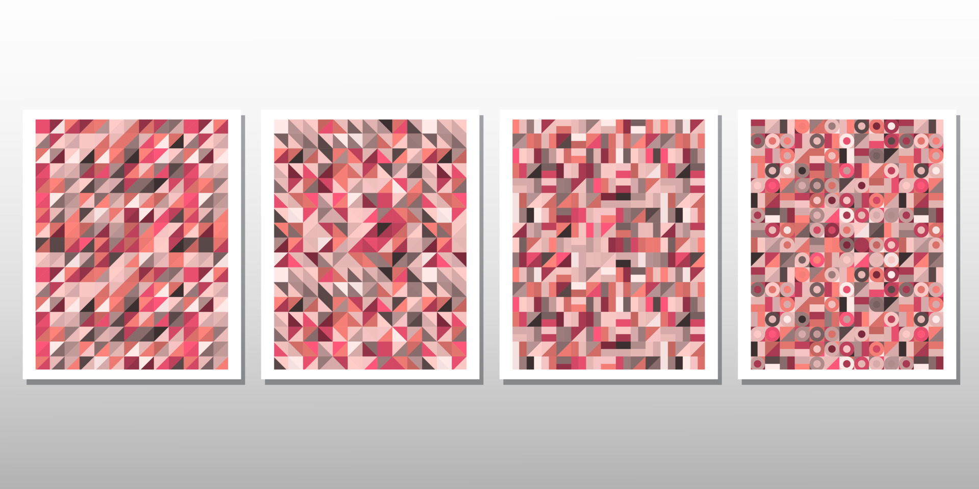 Set Of Abstract Geometric Pattern In Frame Suitable For Decoration And Other Design Elements