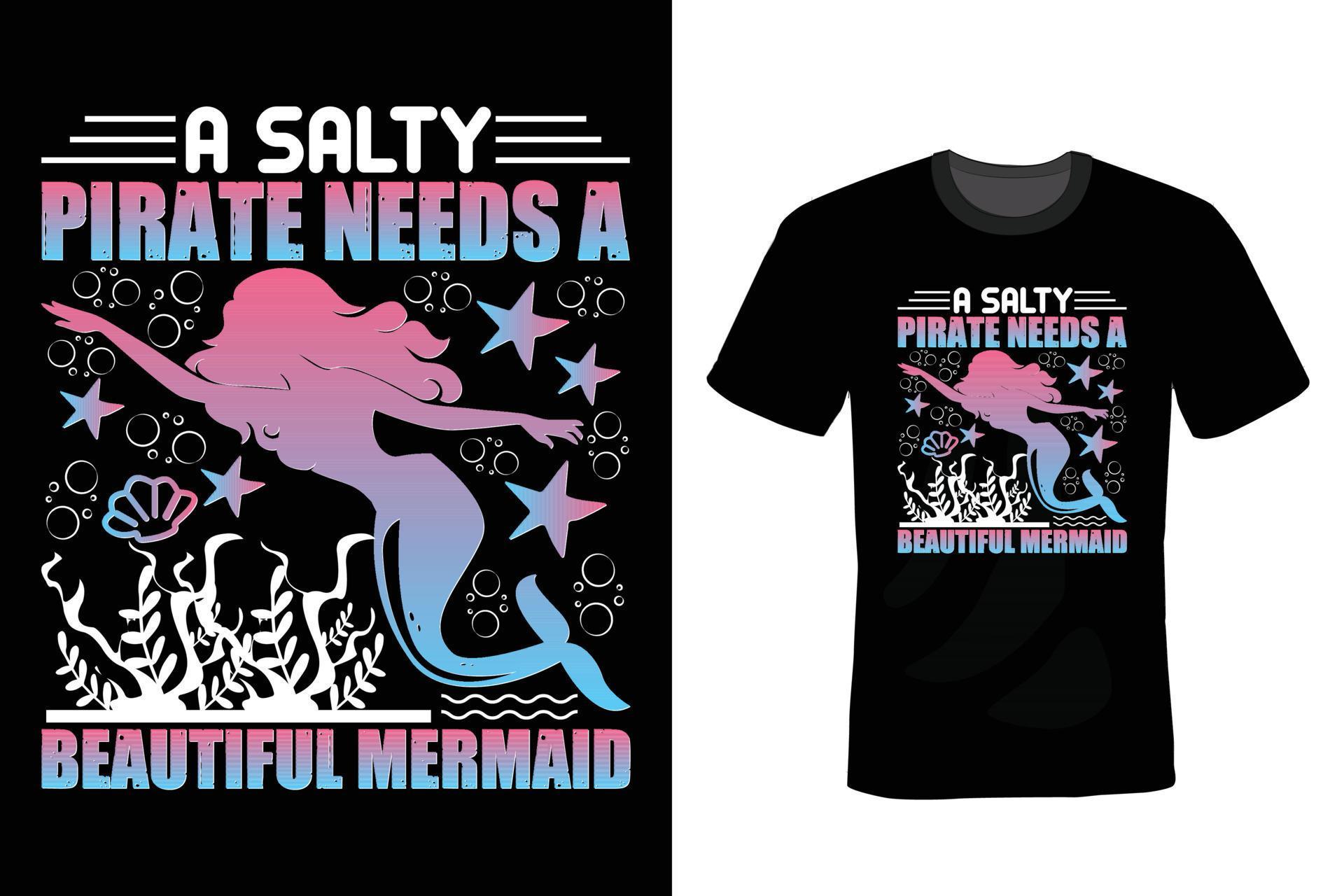 Mermaid T Shirt Design Vintage Typography 7849834 Vector Art At Vecteezy