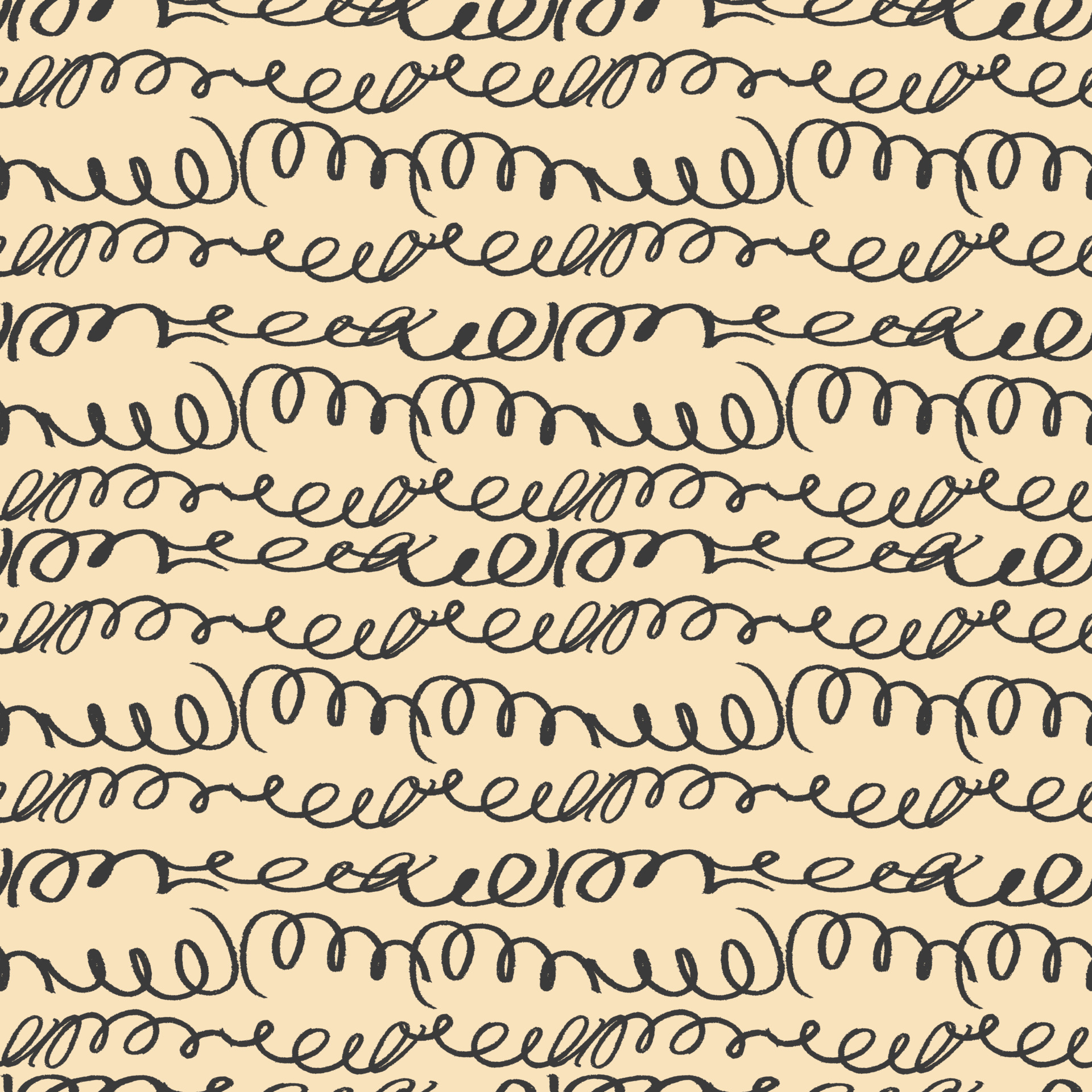 Seamless Vector Pattern With Endless Curved Deformed Bent Twirled