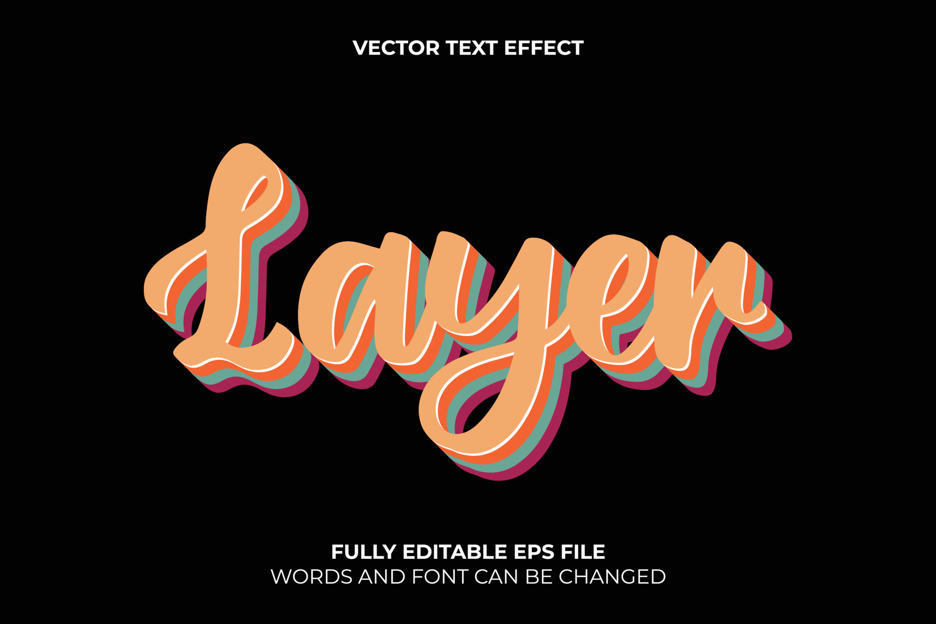 Editable 3D Vector Text Effect Template 7851968 Vector Art at Vecteezy