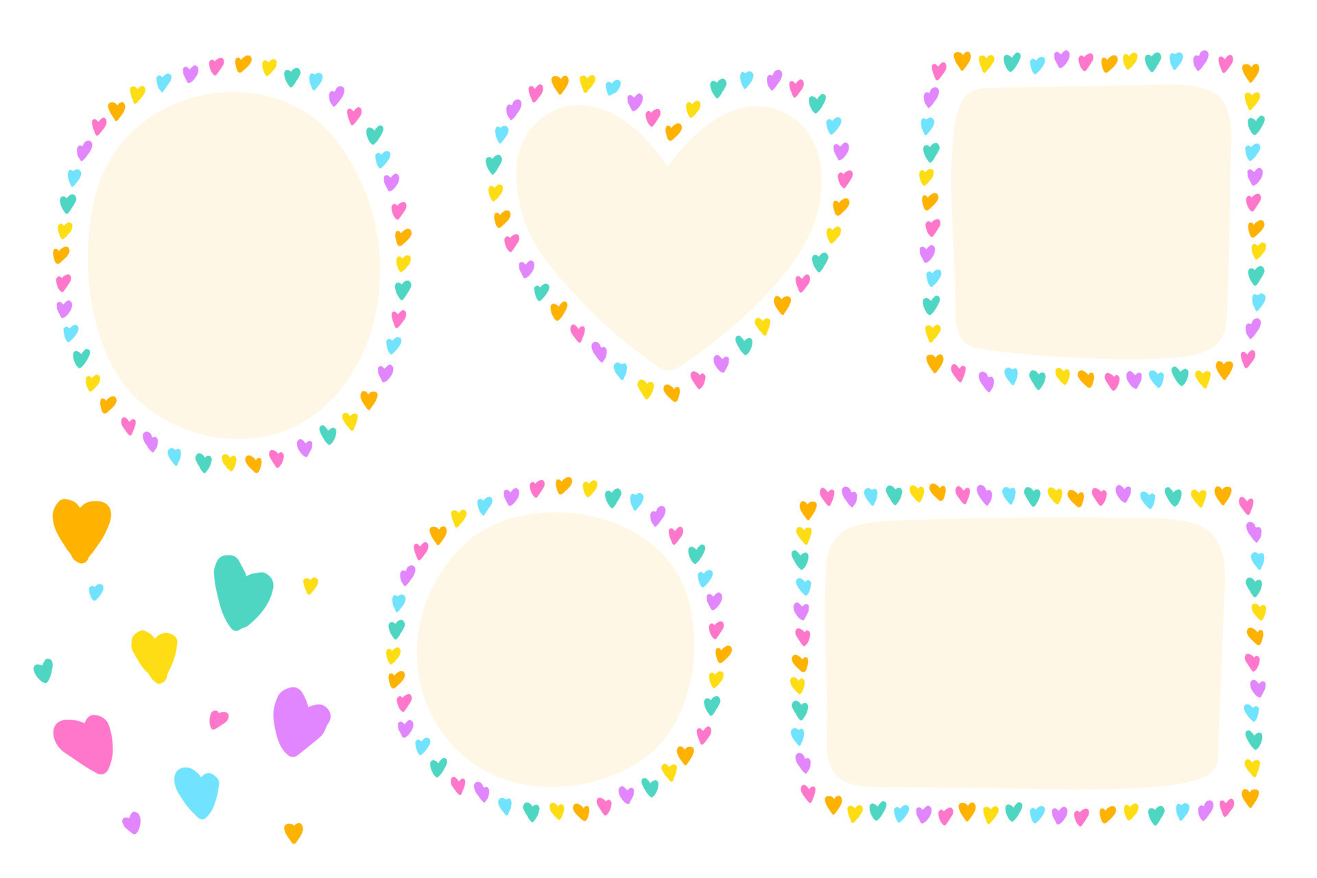 Bright Heart Love Valentines Day Dot Dash Doodle Hand Drawing Drawn ...