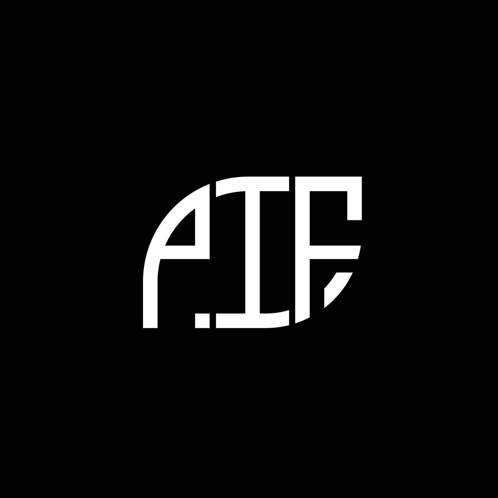 Pif Letter Logo Design On Black Background Pif Creative Initials Letter