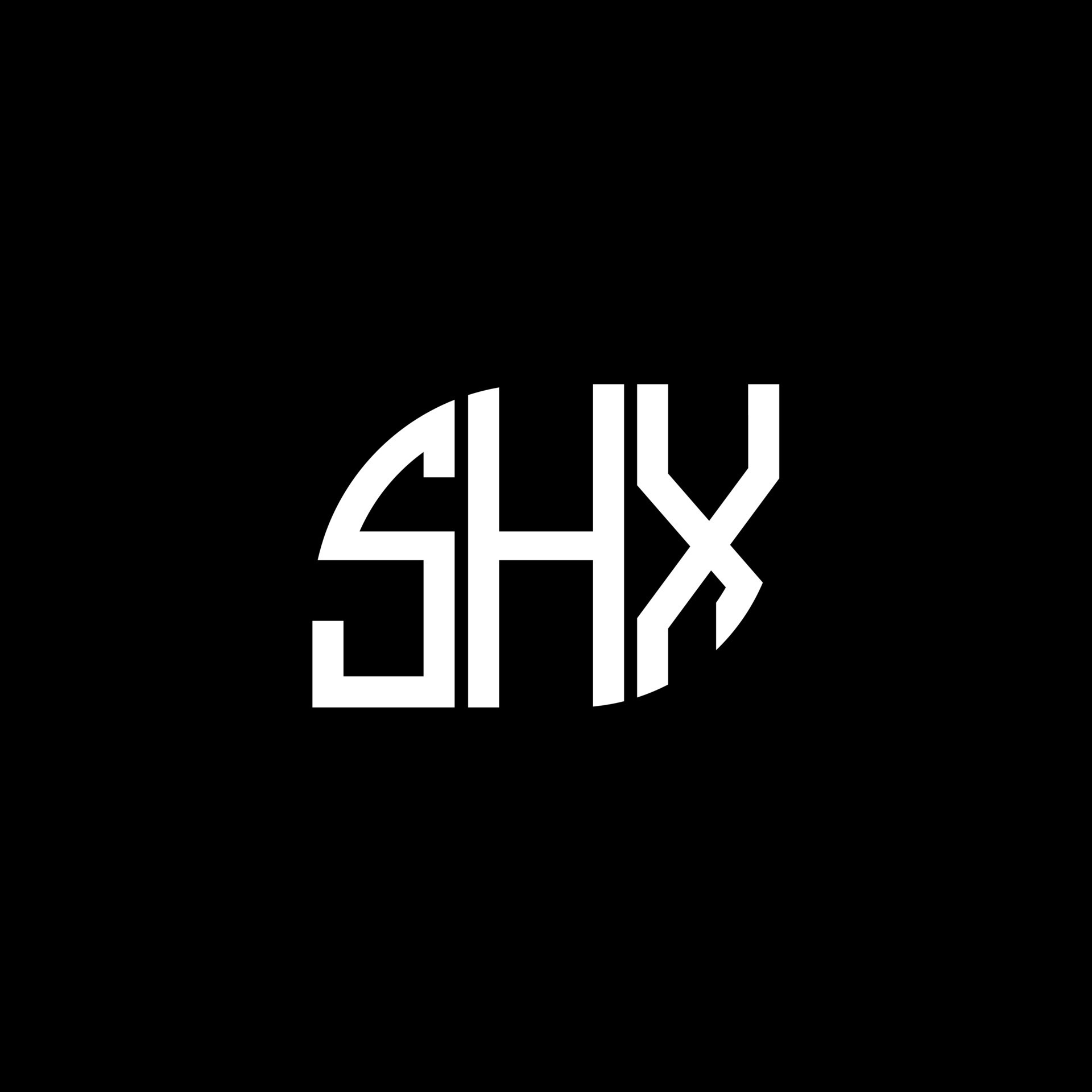 Shx Letter Logo Design On Black Background Shx Creative Initials