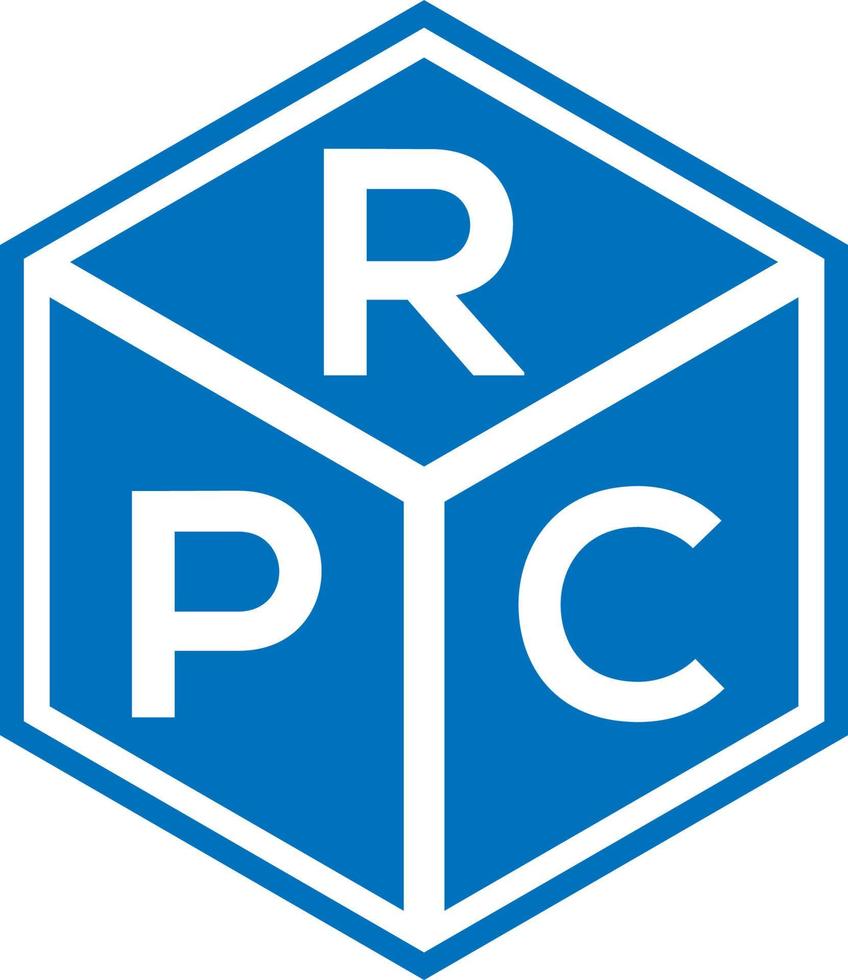 diseño de logotipo de letra rpc sobre fondo negro. concepto de logotipo de letra de iniciales ...