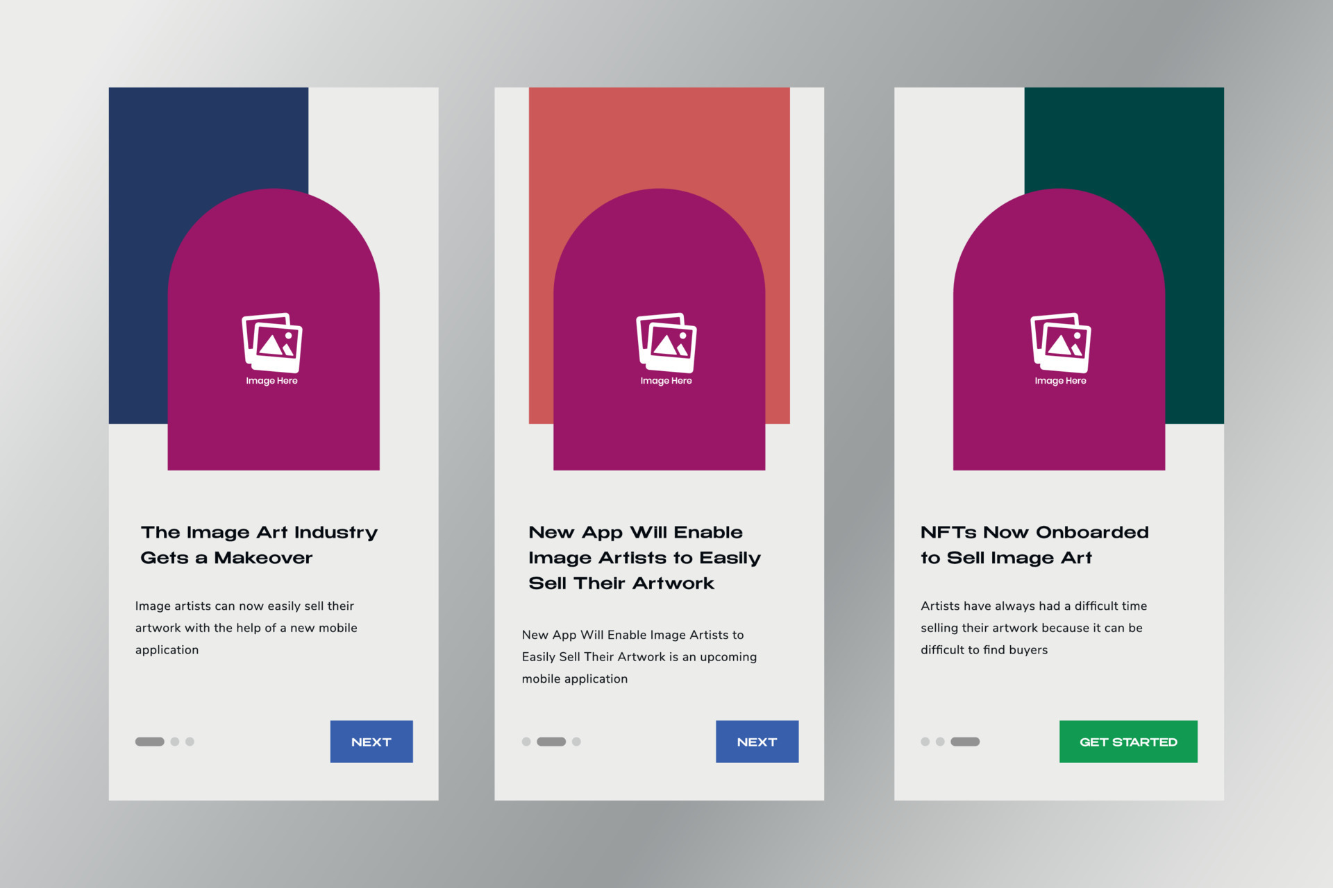 Onboarding ui design template vector. NFT intro user interface. Simple ...