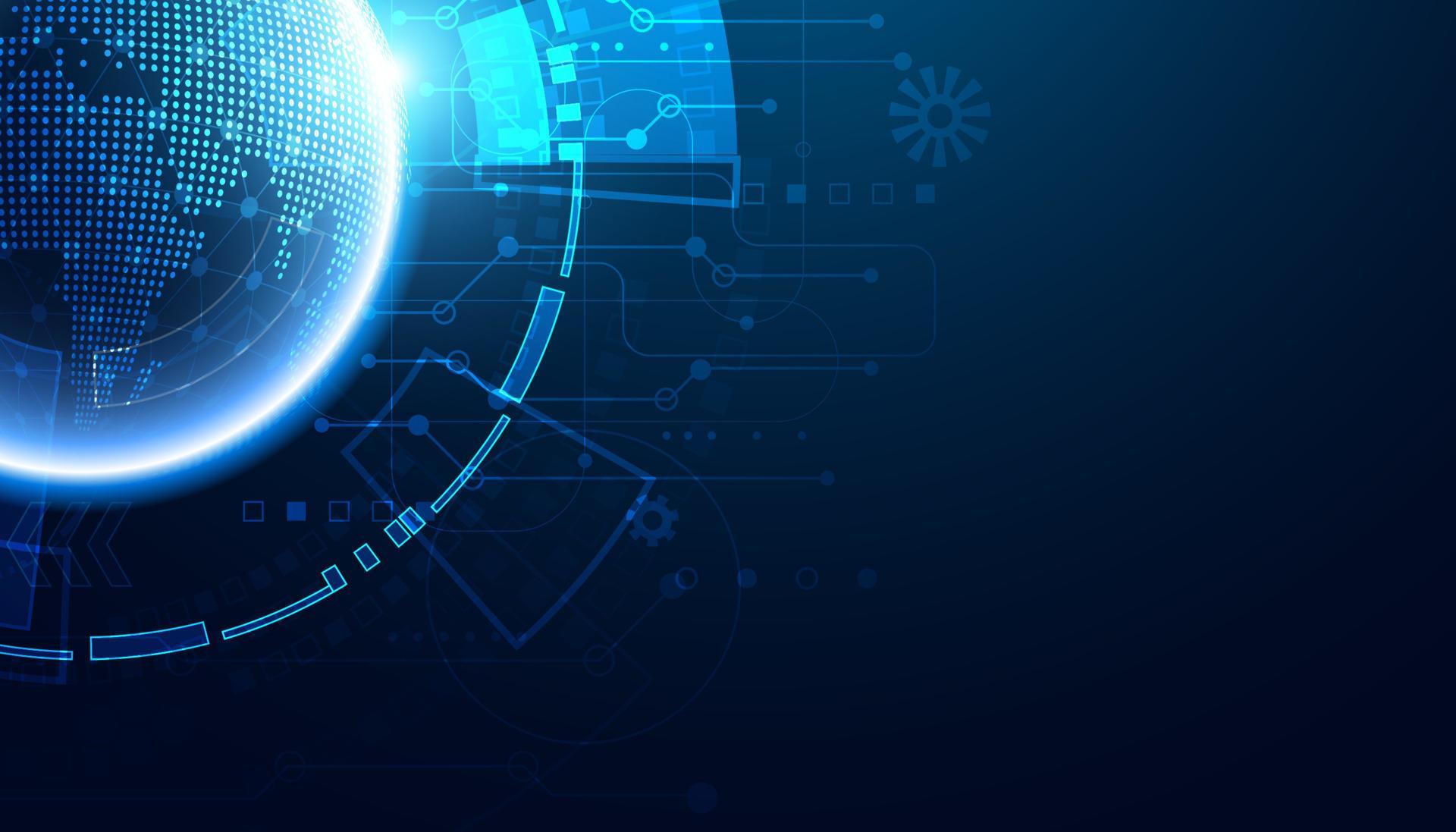 Abstract Global Dot Network Circle Digital Connection And Communication