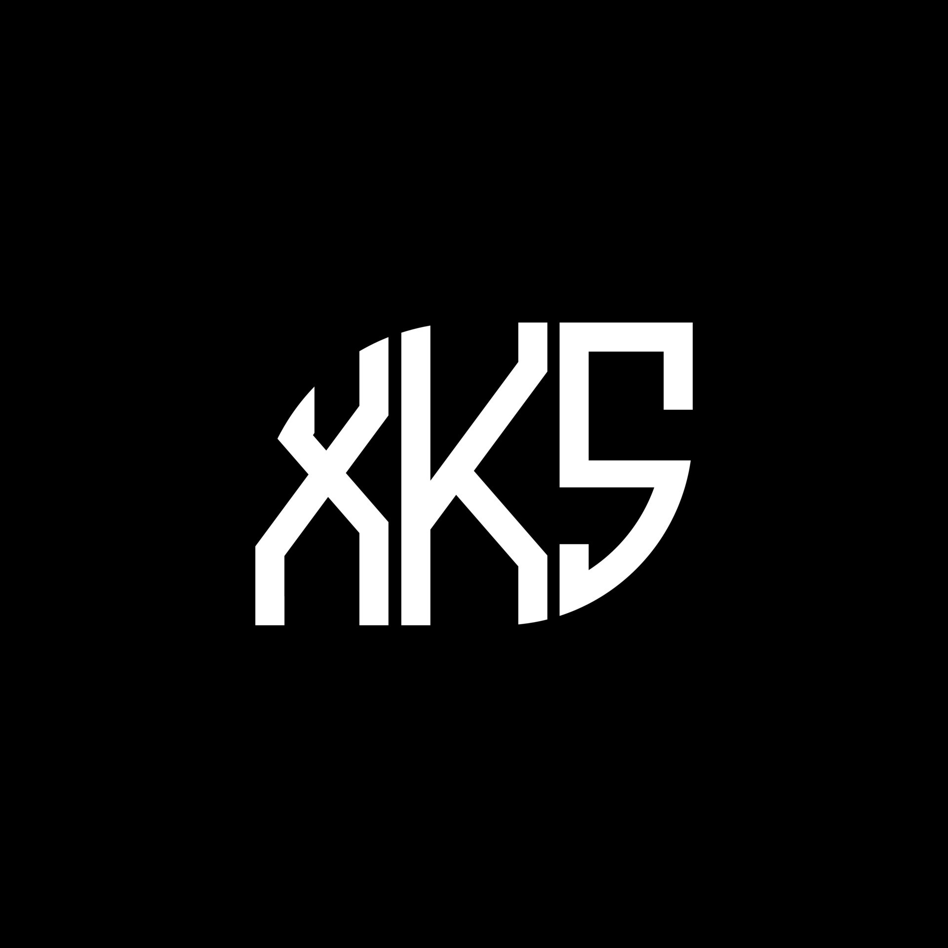 XKS letter logo design on black background. XKS creative initials letter logo concept. XKS ...