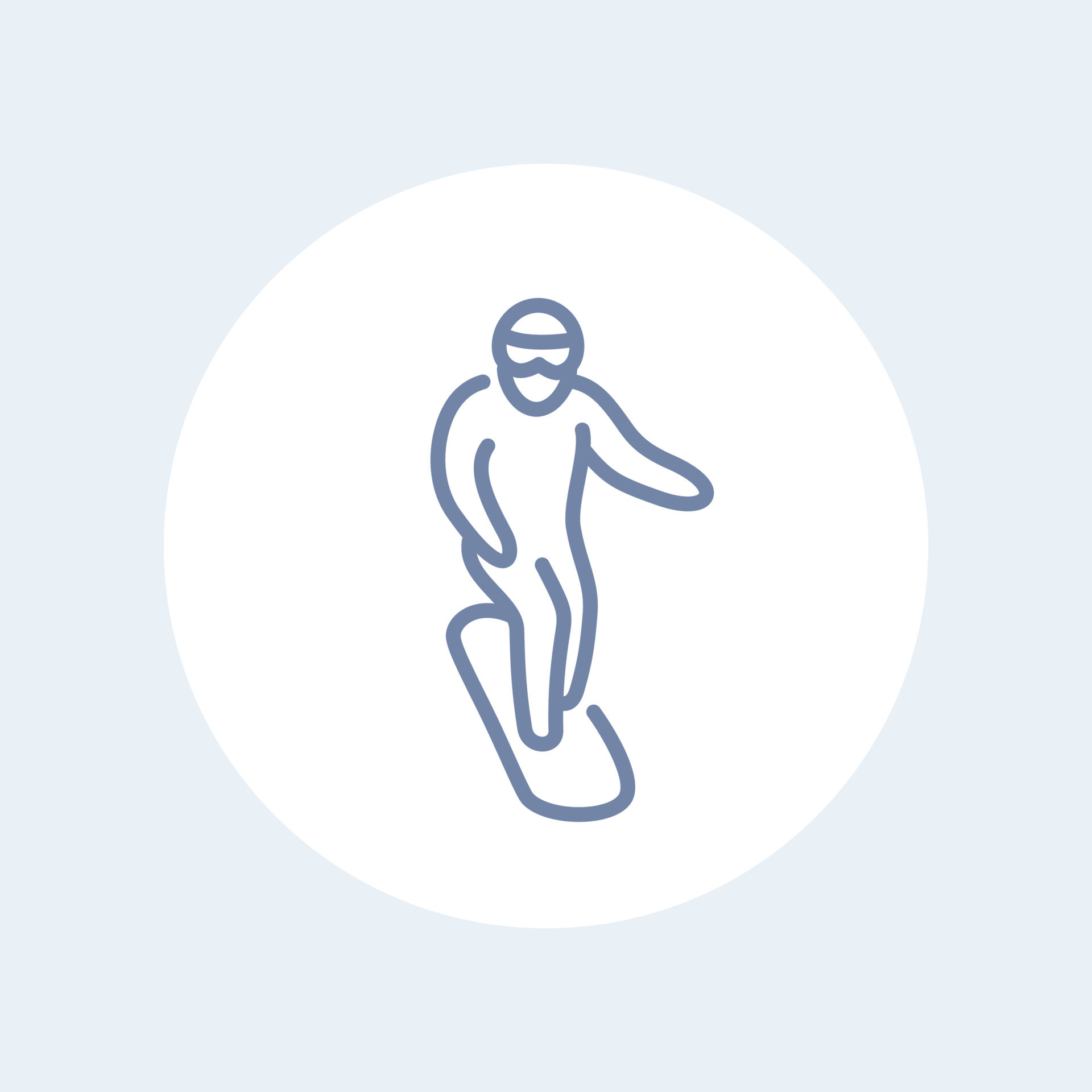 icono de línea de snowboard, hombre en pictograma lineal de snowboard ...