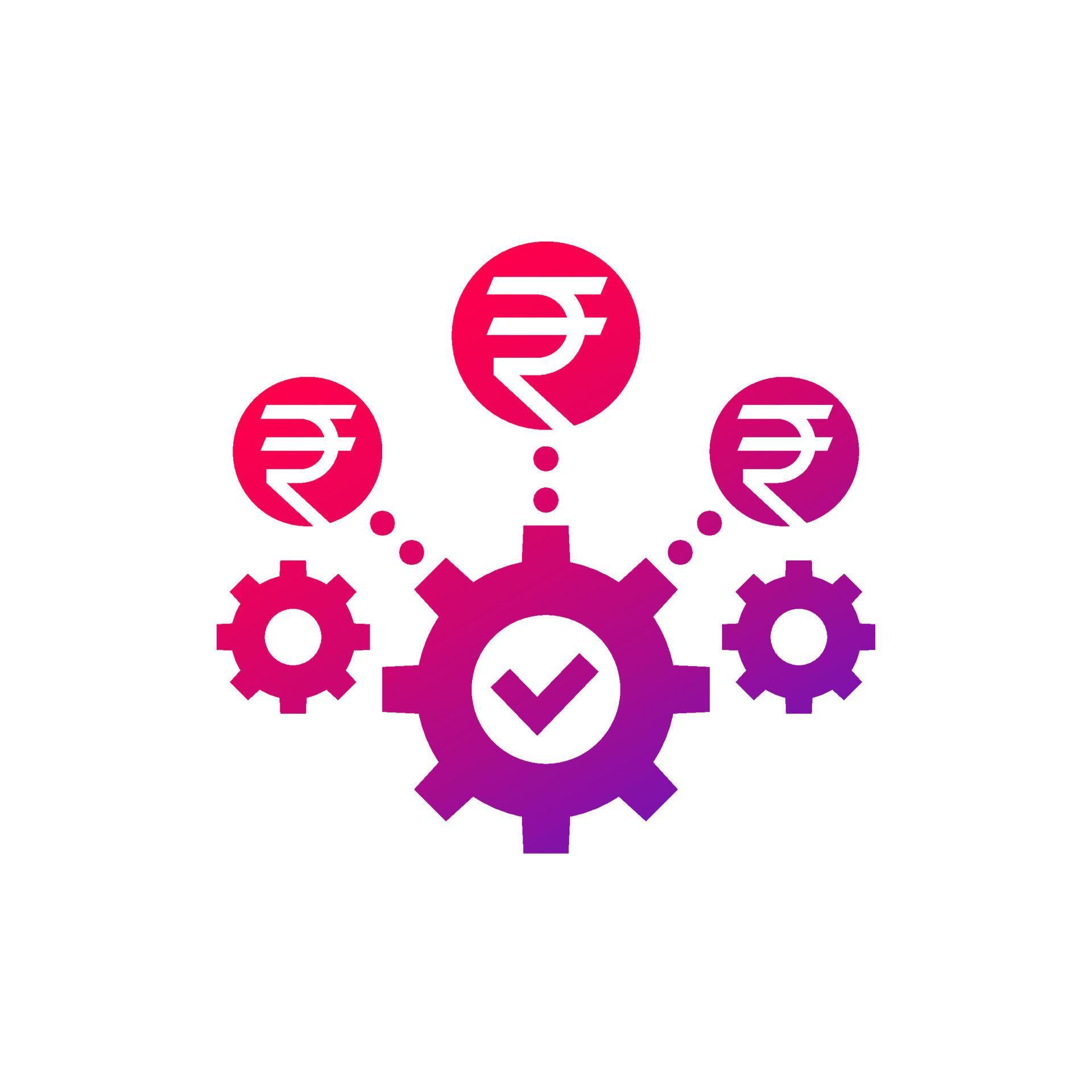 costs optimization and business efficiency icon with indian rupee ... costs optimization and business efficiency icon with indian rupee ...