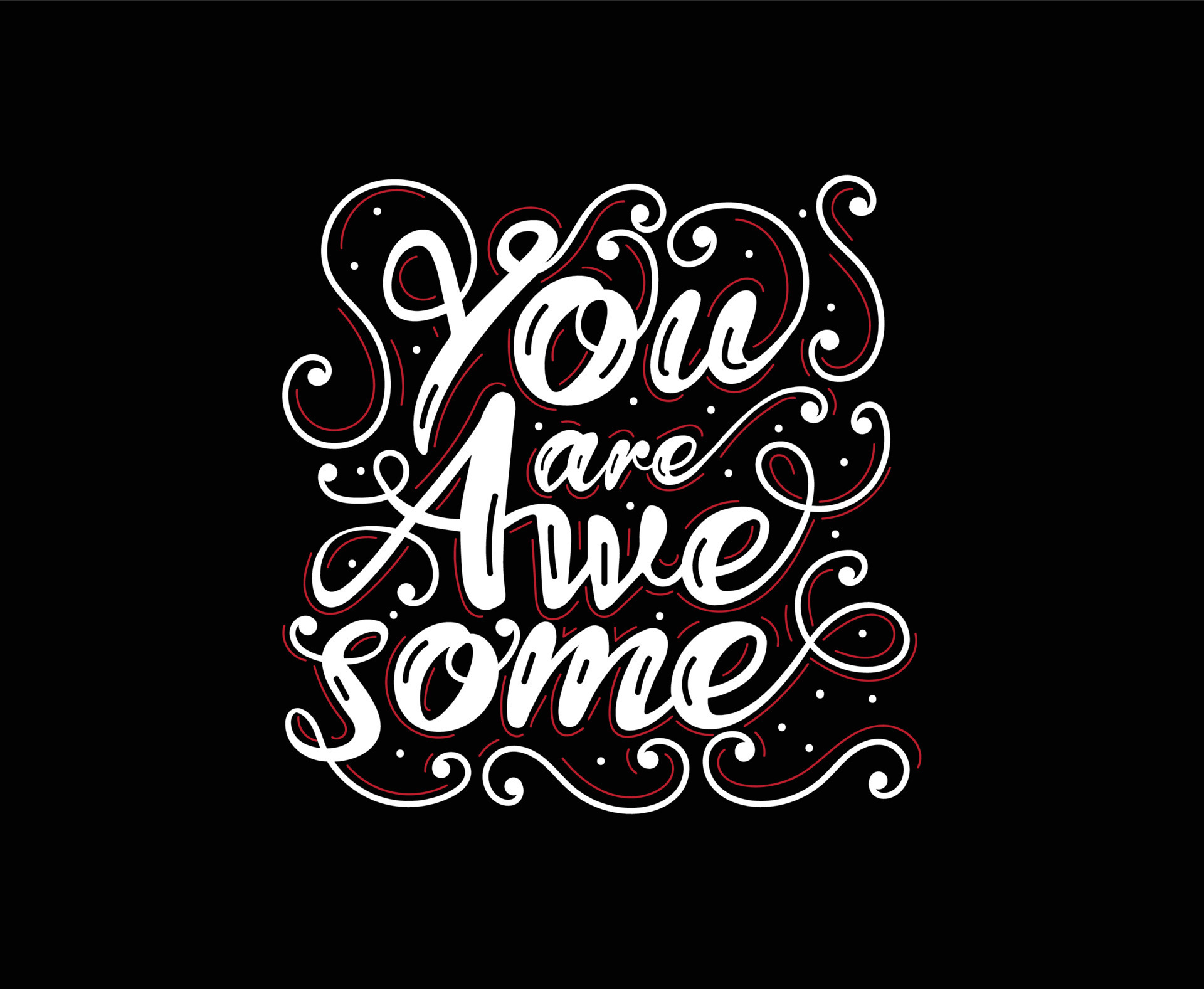 You Are Awesome Calligraphy Vector T Shirt Design 7885282 Vector Art At