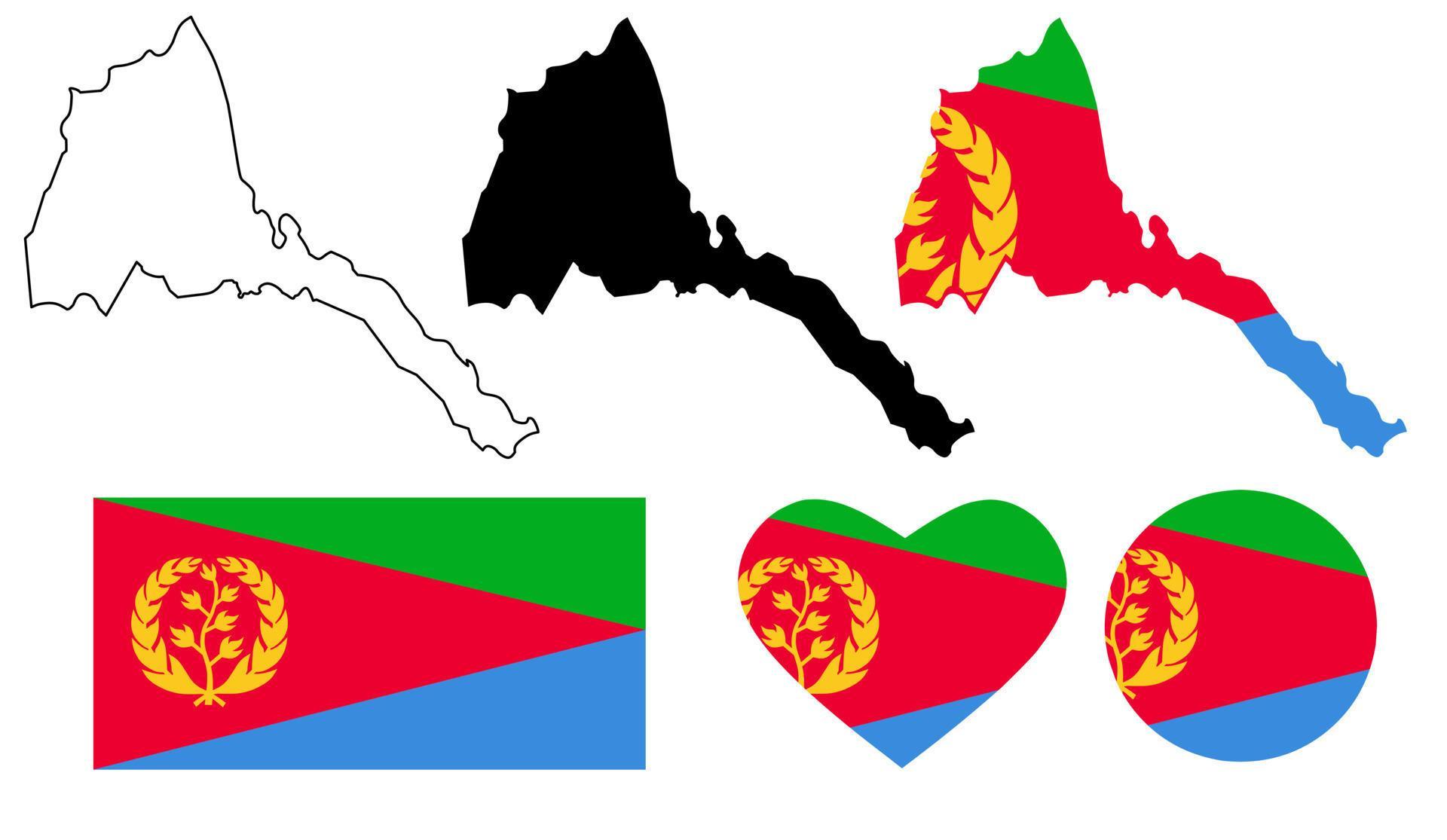 eritrea map flag icon set 7886191 Vector Art at Vecteezy