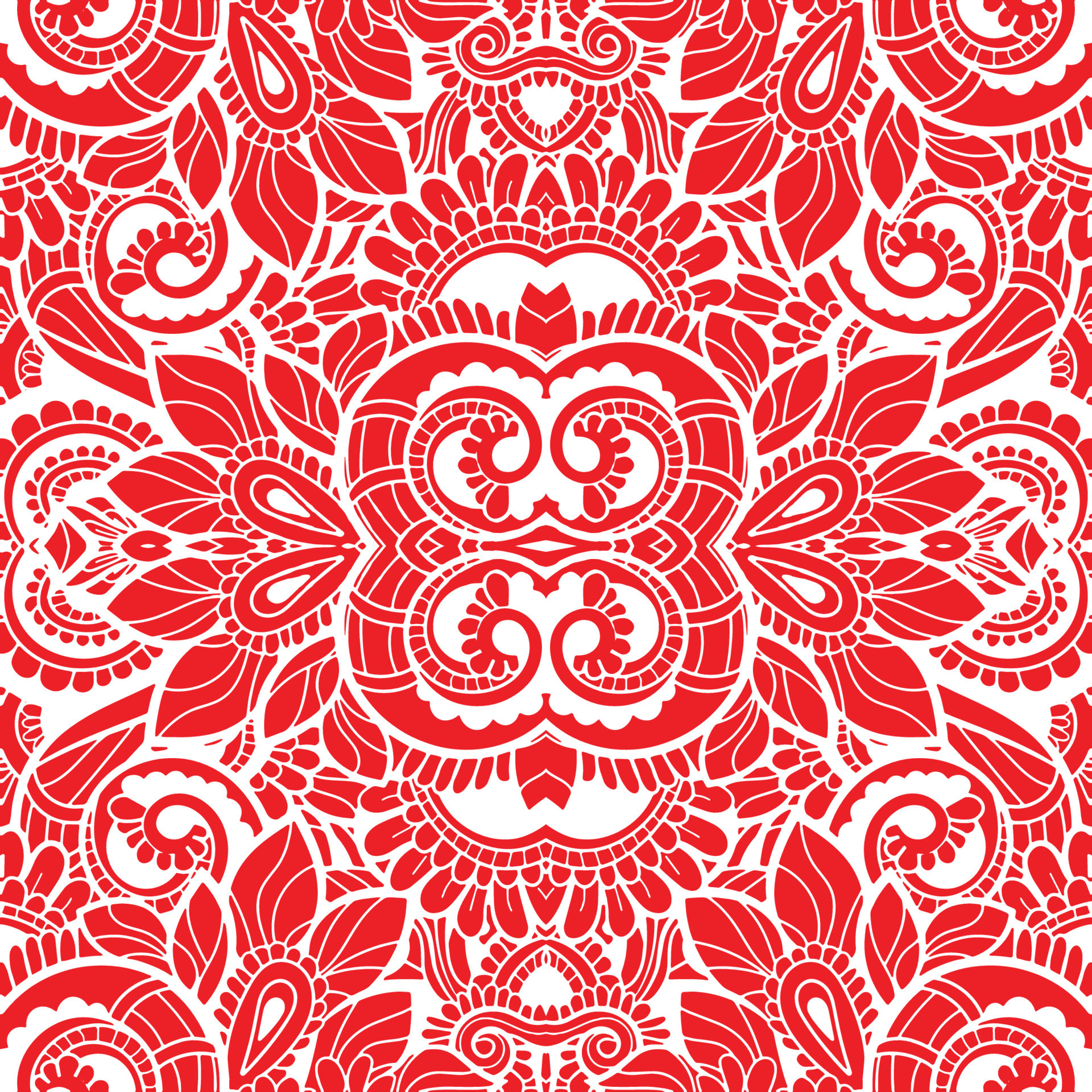 Hand Drawn Seamless Ornament Pattern Vector Floral Pattern Tracery
