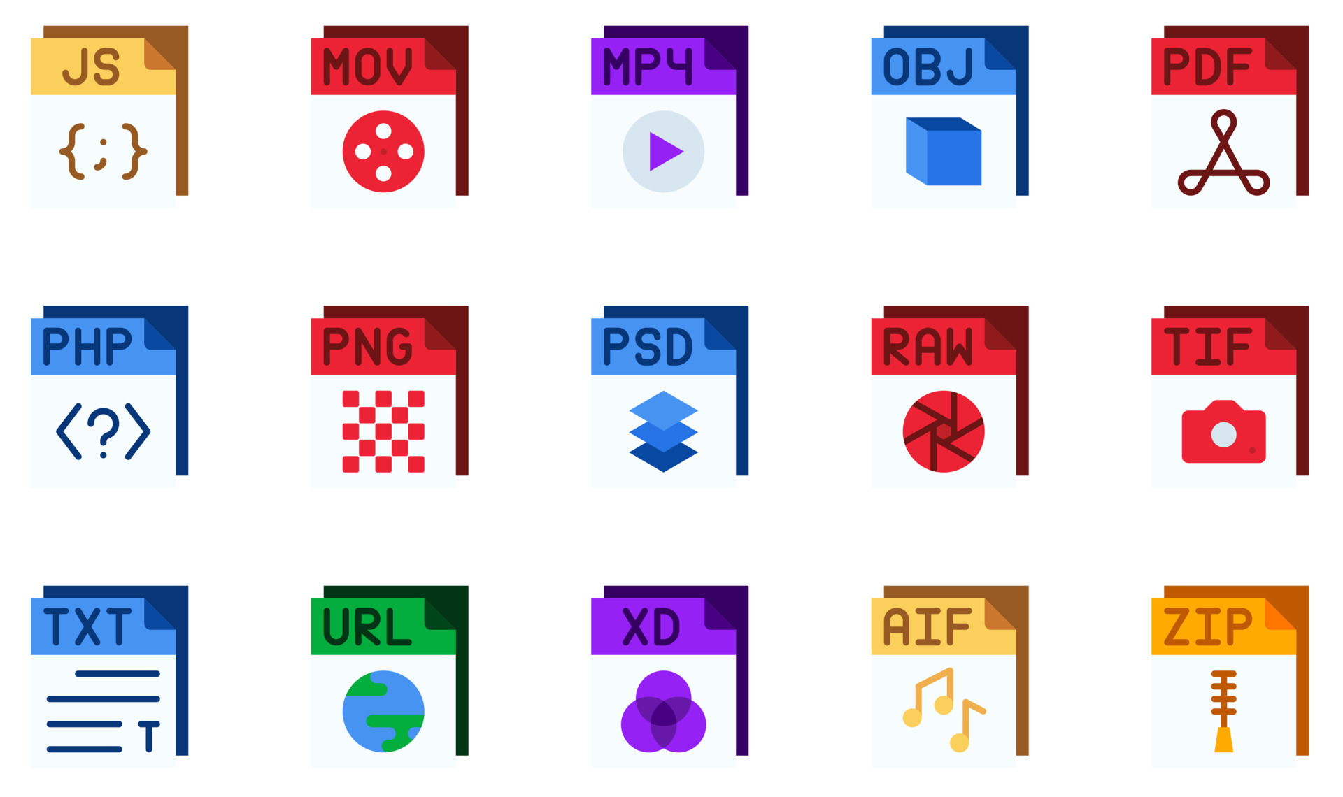 Set of Vector Icons Related to Files. Contains such Icons as Js File ...