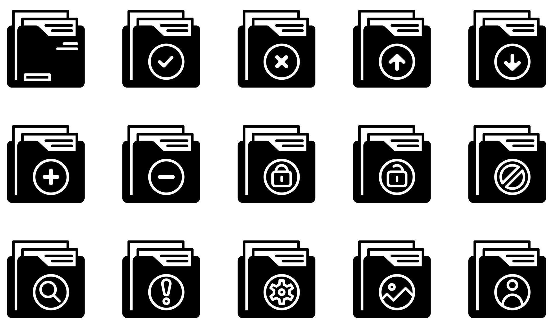 Set of Vector Icons Related to Folders. Contains such Icons as folder ...