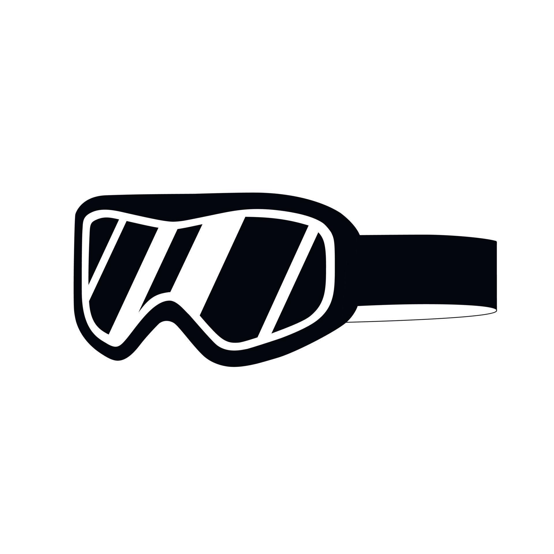 Snowboard goggles isolated on white background. Tourist and sports ...
