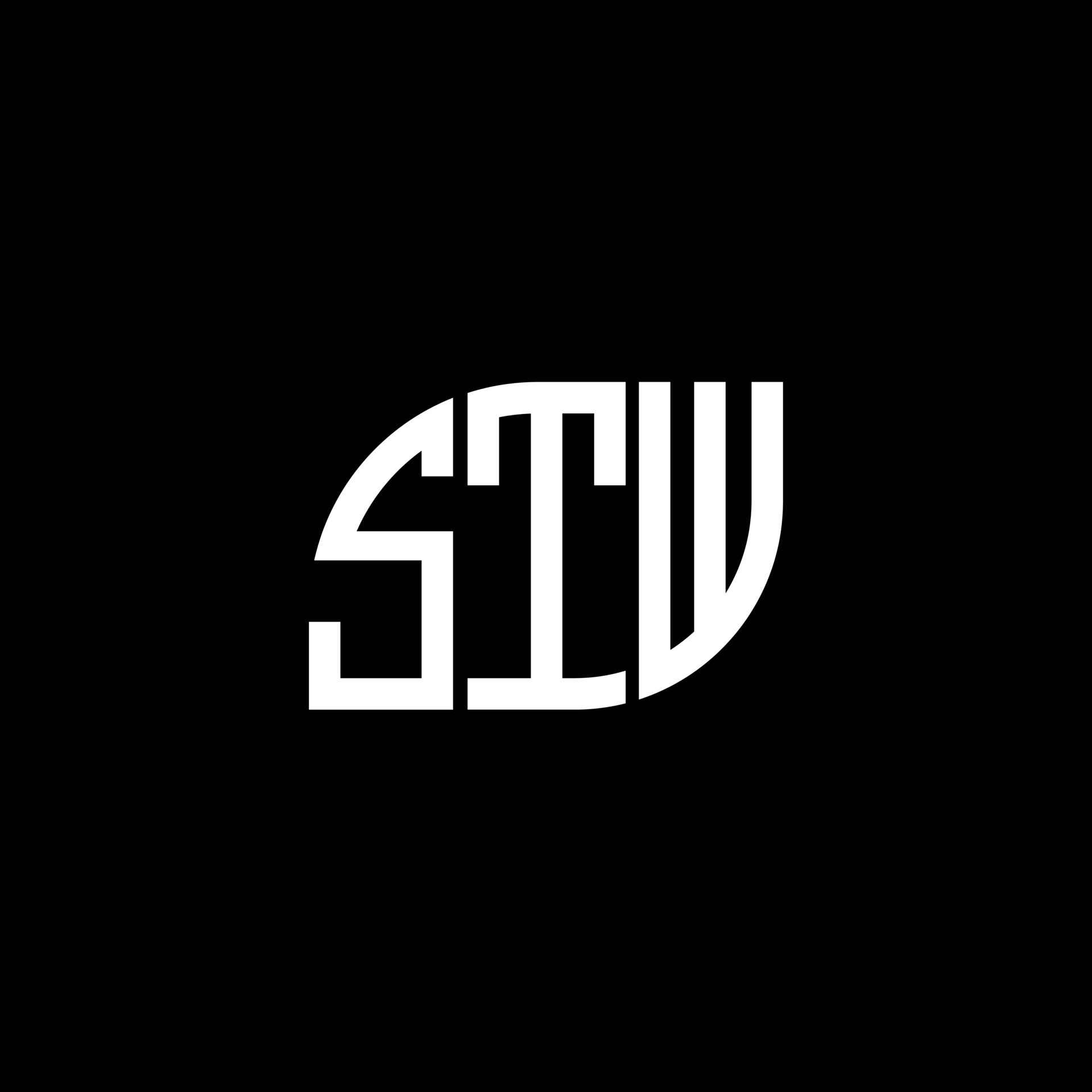Stw Letter Logo Design On Black Background Stw Creative Initials Letter Logo Concept Stw