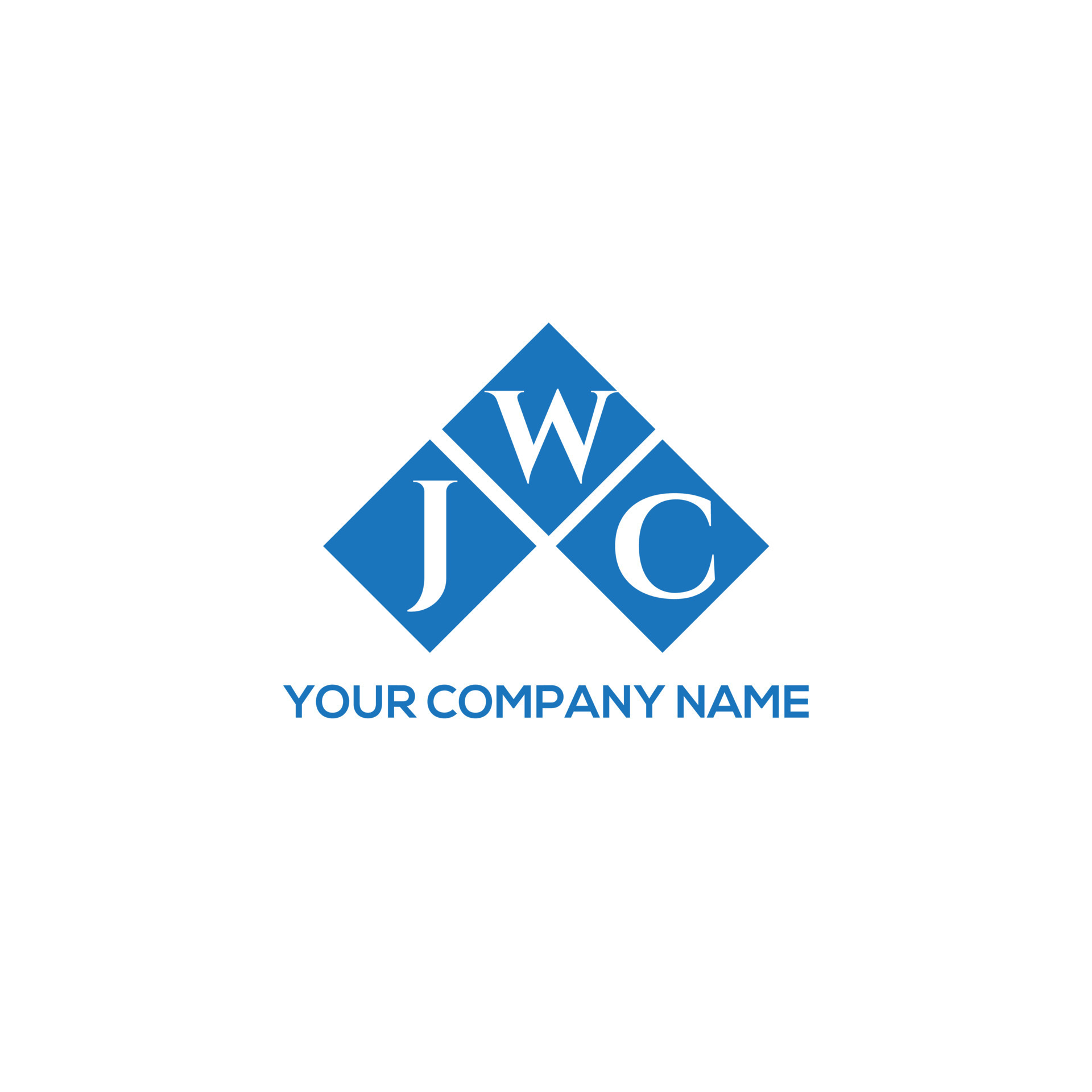 diseño de logotipo de letra jwc sobre fondo blanco. concepto de logotipo de letra de iniciales ...
