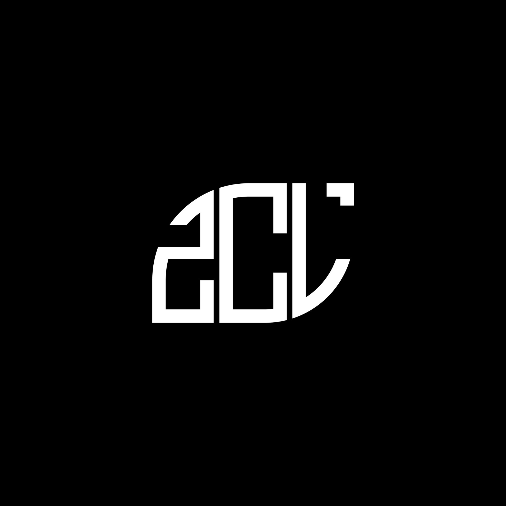 . ZCL creative initials letter logo concept. ZCL letter design.ZCL letter logo design on black ...