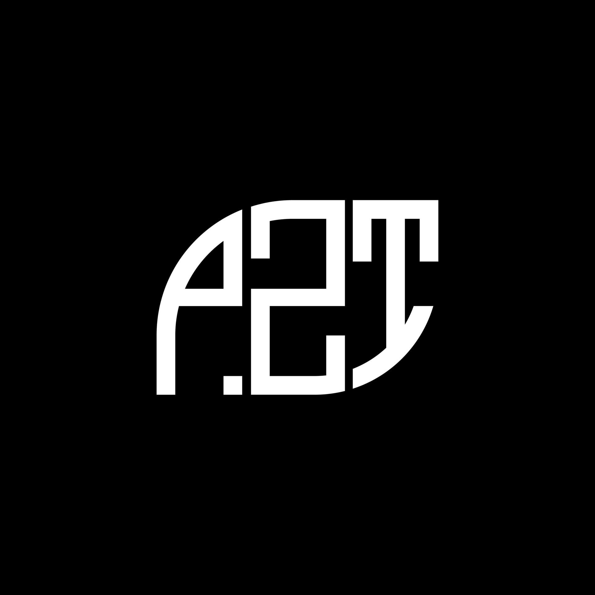 diseño de logotipo de letra pzt sobre fondo negro.concepto de logotipo de letra inicial creativa ...