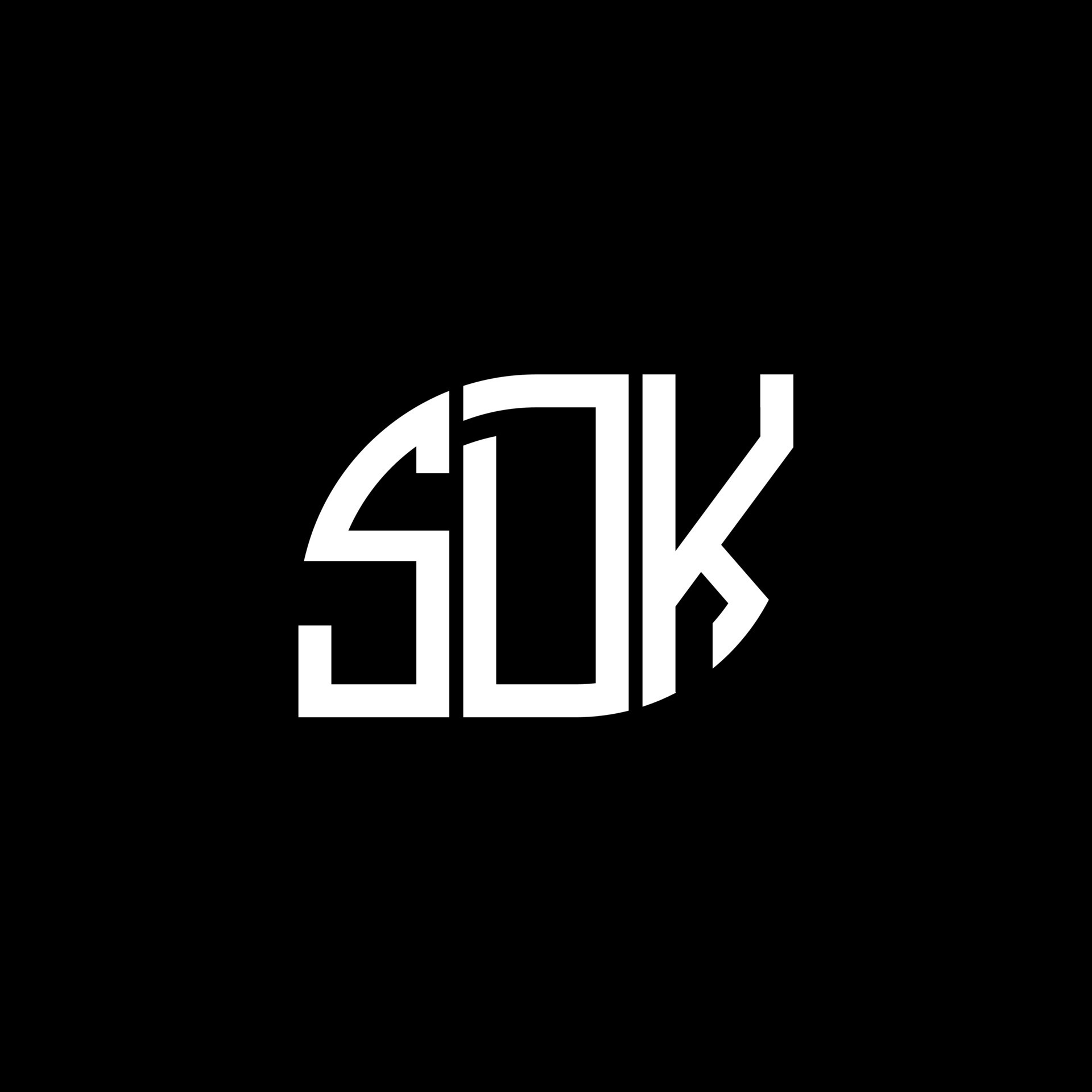 diseño de logotipo de letra sdk sobre fondo negro. concepto de logotipo ...