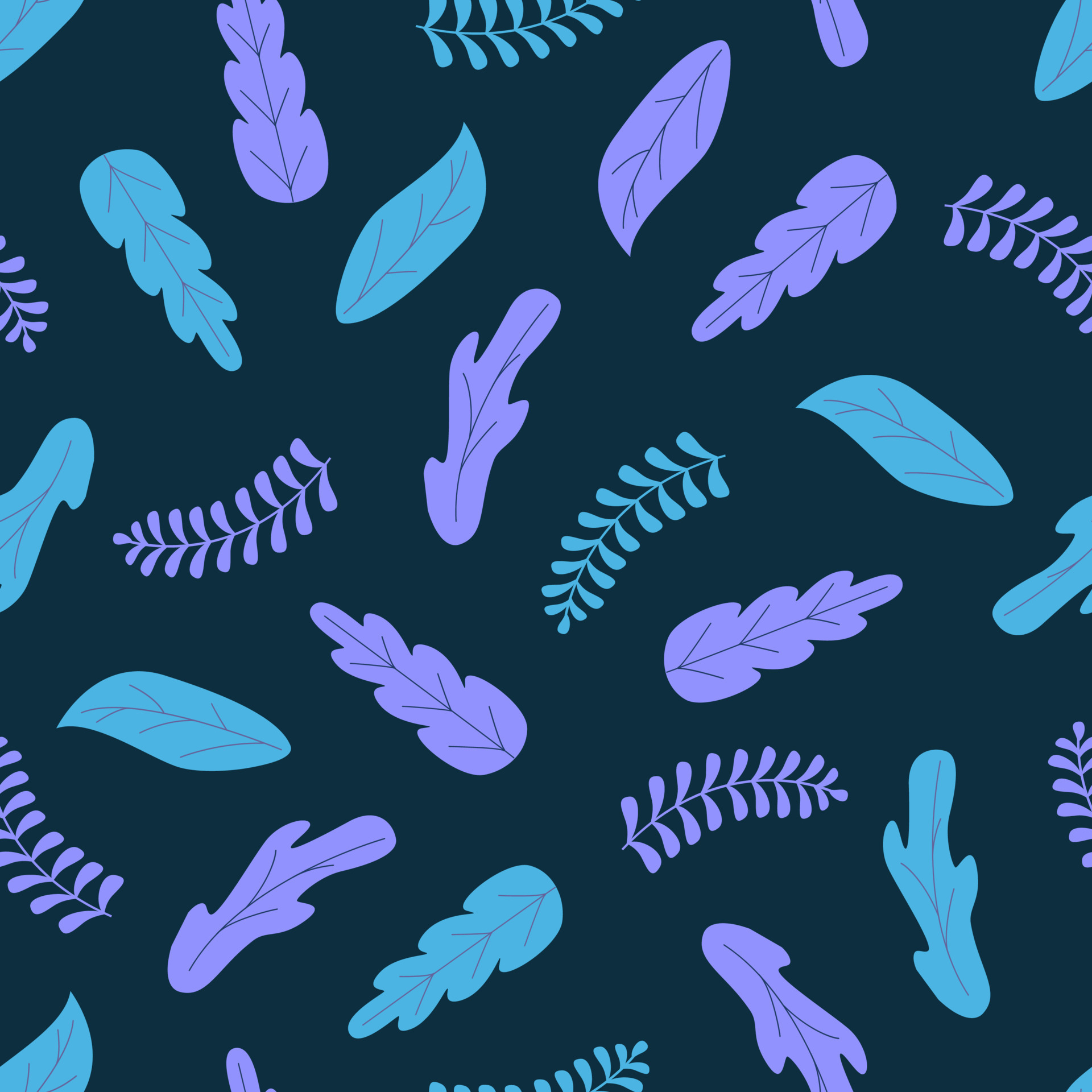 Seamless Pattern Set nature abstract leaves. Collection of trendy ...