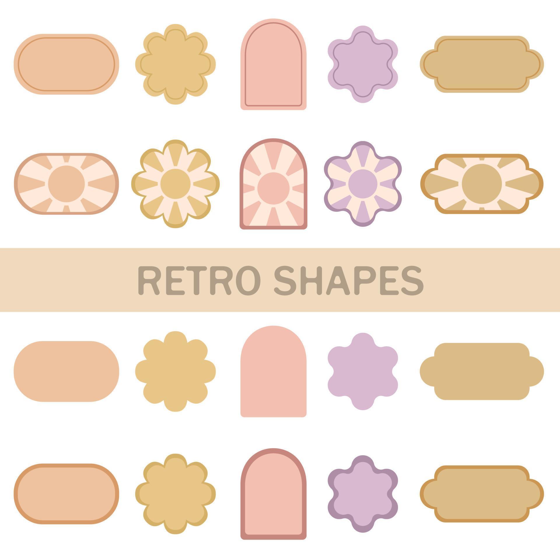 Retro shapes. Forms of the seventies. Isolated retro shapes. Vector ...