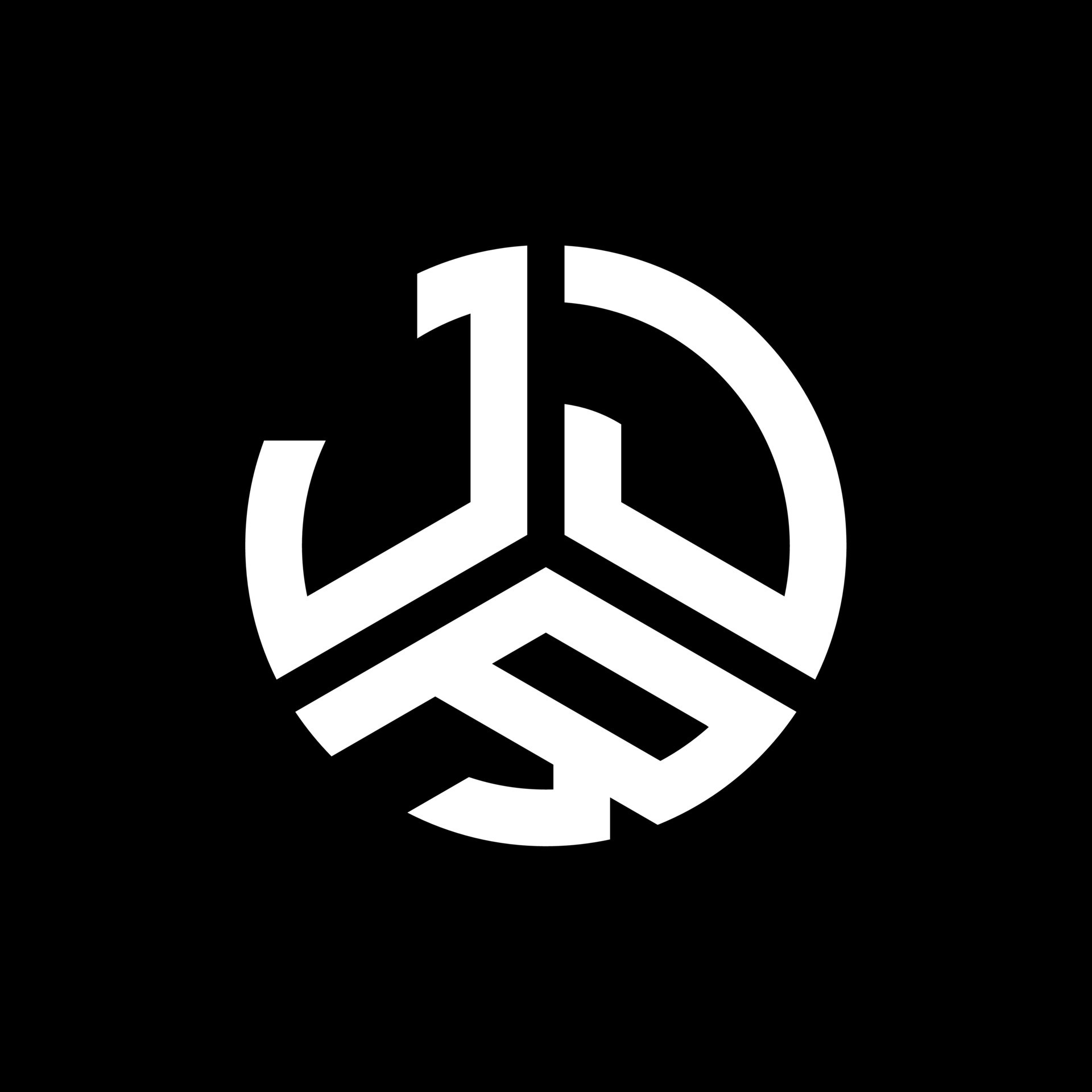 JJR letter logo design on black background. JJR creative initials ...