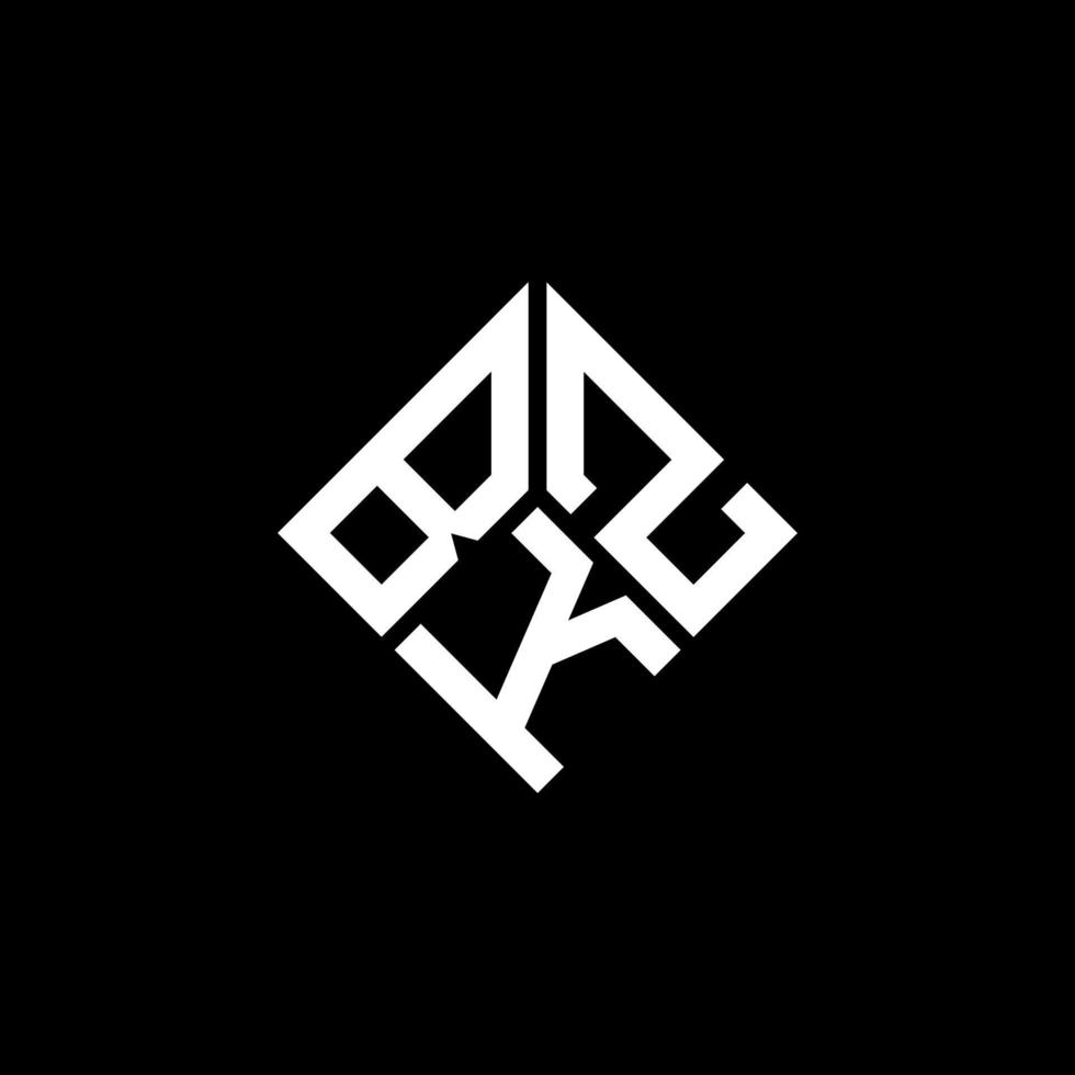 diseño de logotipo de letra bkz sobre fondo negro. concepto de logotipo de letra de iniciales ...