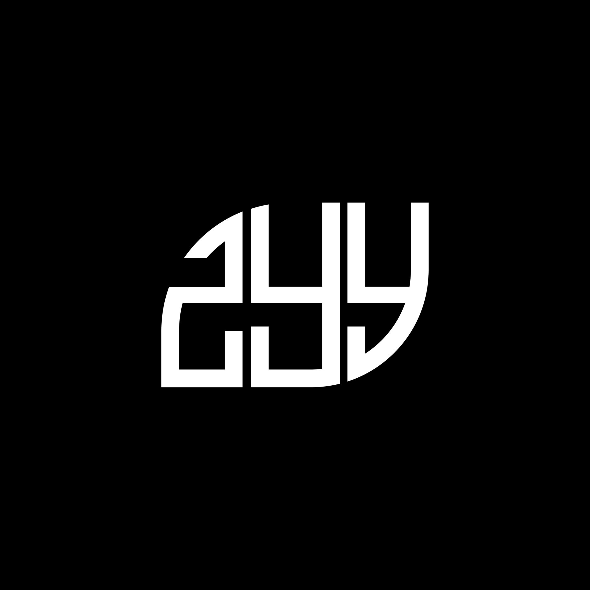 ZYY letter logo design on black background. ZYY creative initials letter logo concept. ZYY ...