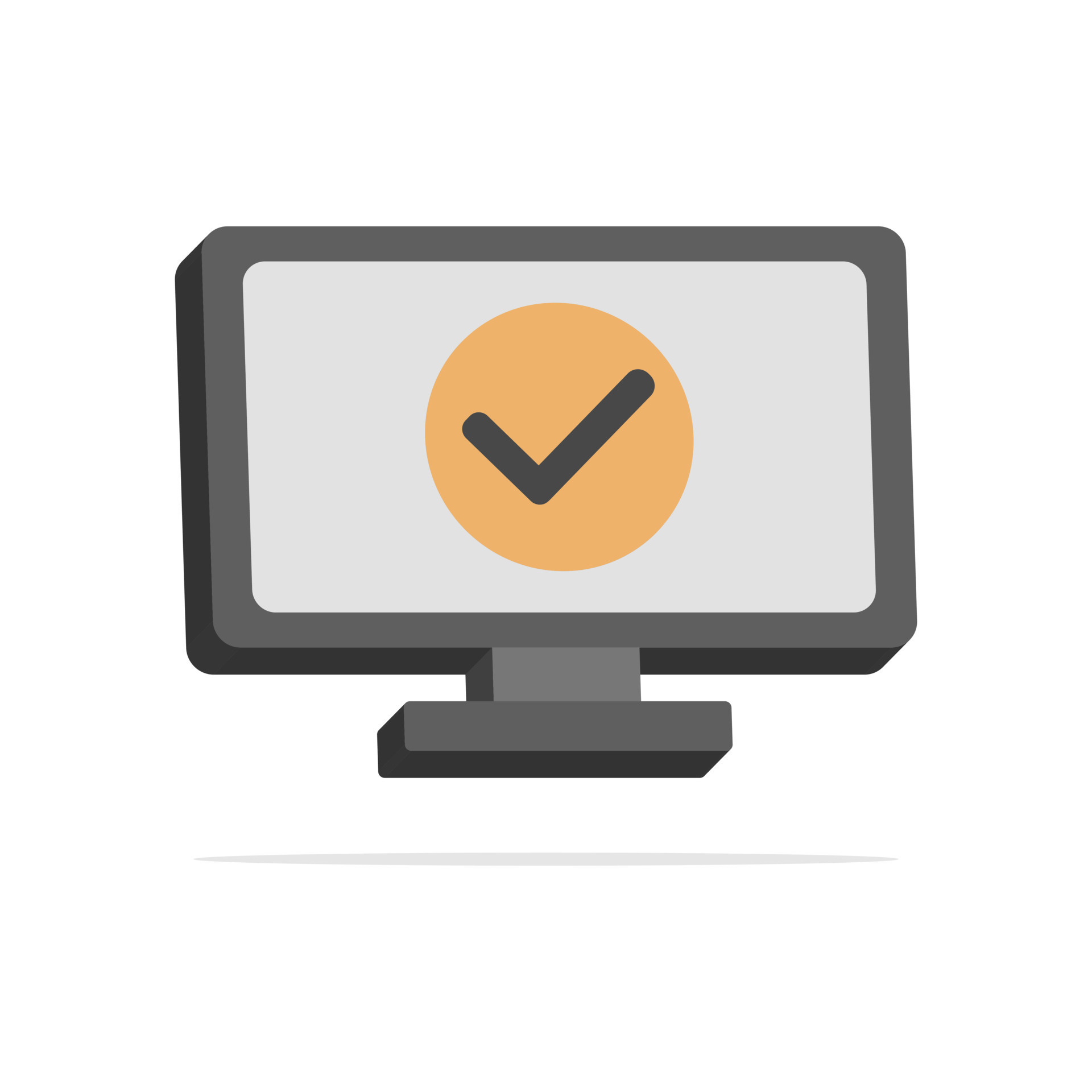 3d computer screen concept with check mark in minimal cartoon style ...