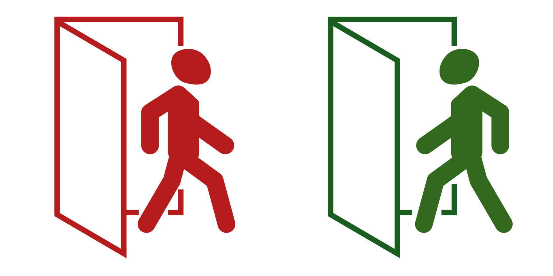 Login and logout vector icons, enter and exit symbols, sign in and sign ... Login and logout vector icons, enter and exit symbols, sign in and sign ...