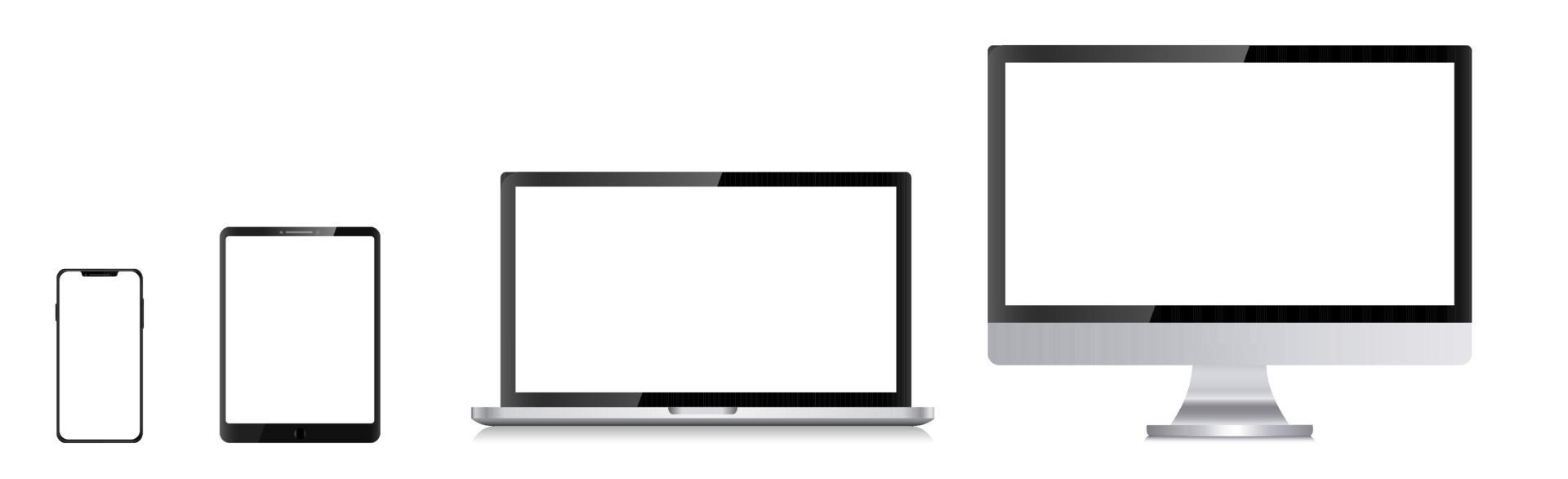 Device Screen Set Laptop Smartphone Tablet Computer Monitor Vector