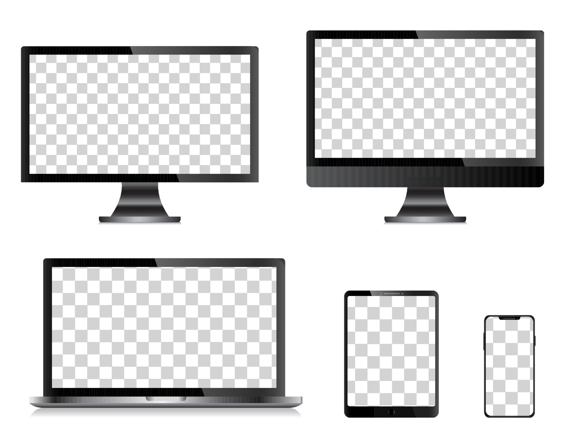 Device Screen Set Laptop Smartphone Tablet Computer Monitor Vector