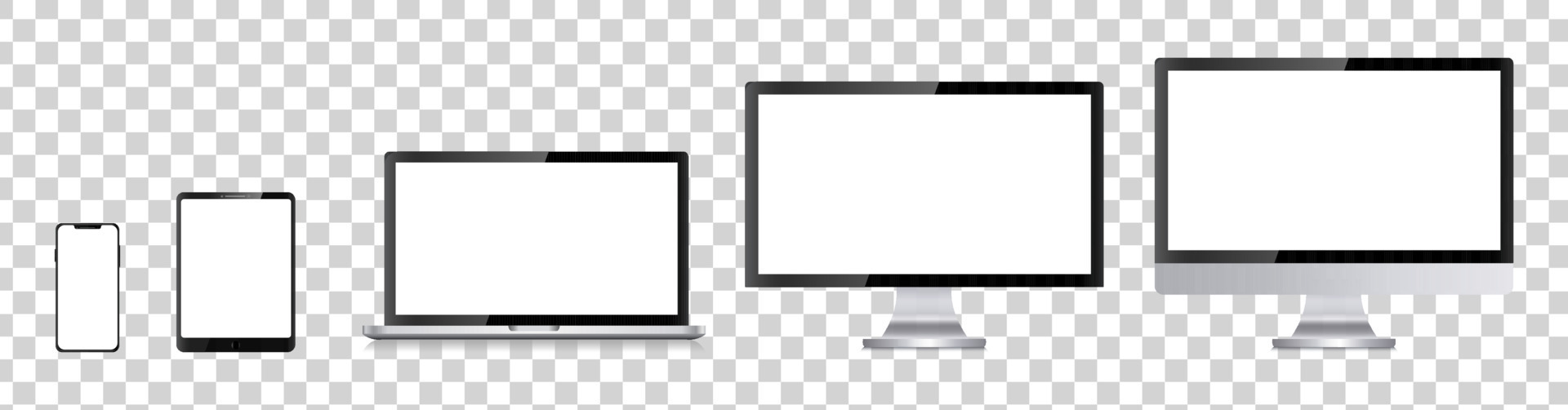 Device Screen Set Laptop Smartphone Tablet Computer Monitor Vector