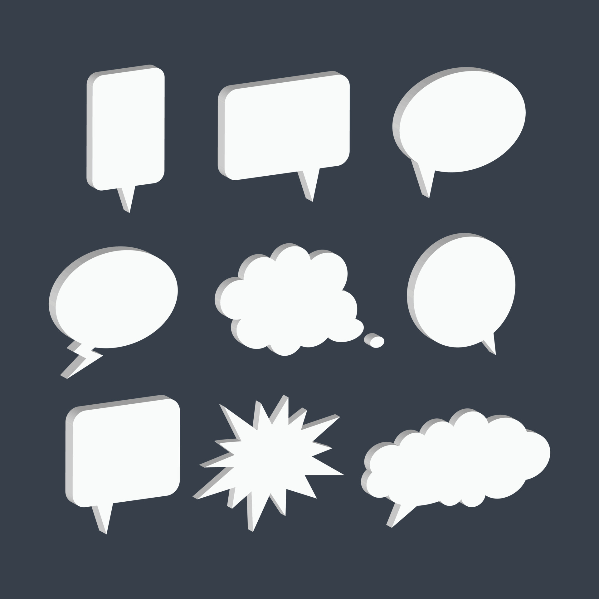 Set of chat bubble 3d. 7918137 Vector Art at Vecteezy