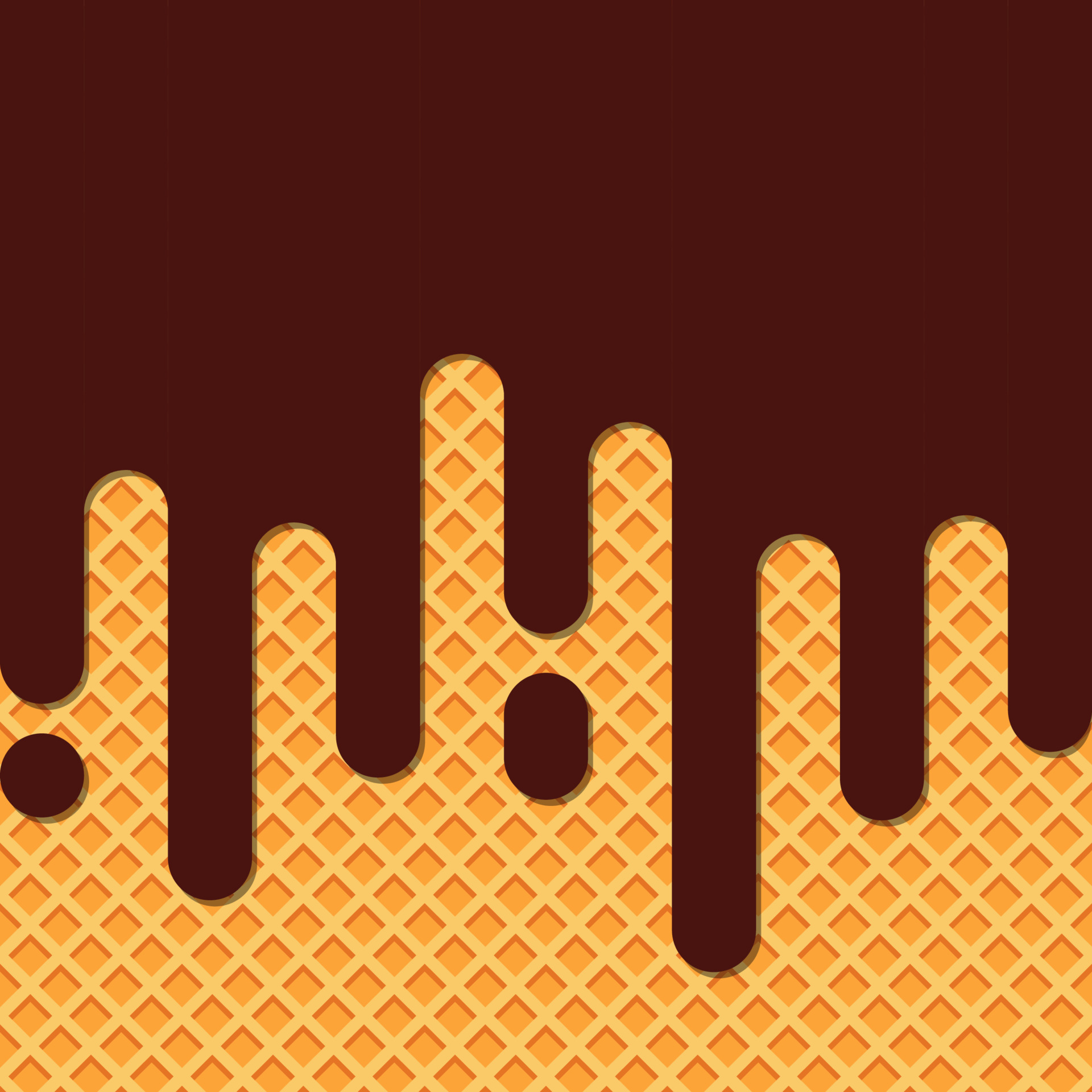 Chocolate Ice Cream Melted On Waffle Background Cafe Menu Ice Cream