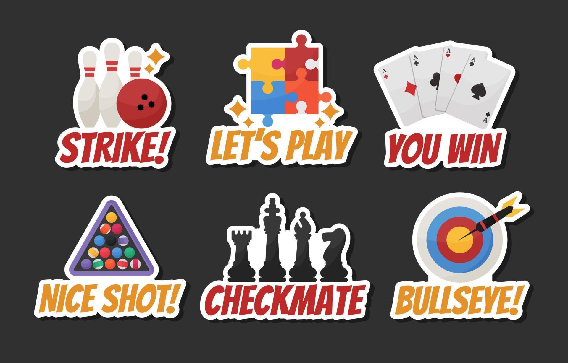 Game Night Sticker Set Template 7922908 Vector Art at Vecteezy