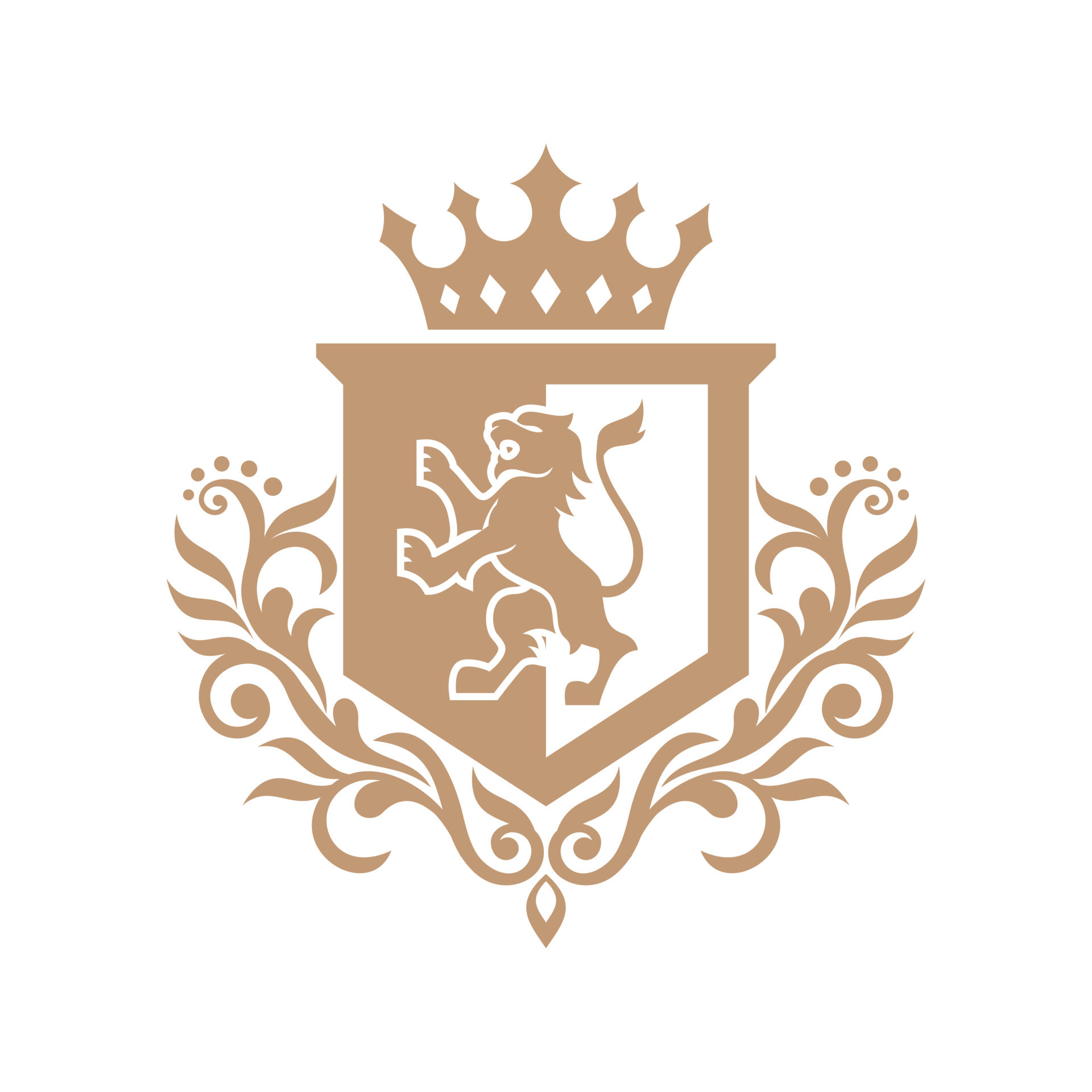 Lion heraldry emblem modern line style with a shield and crown - vector ... Lion heraldry emblem modern line style with a shield and crown - vector ...