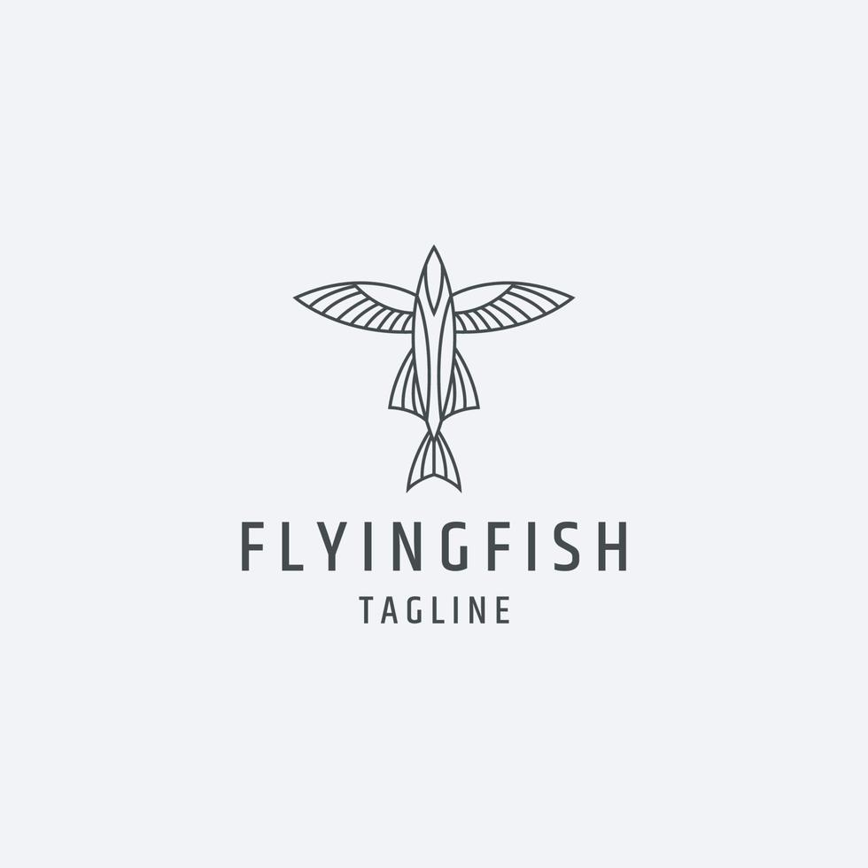 Flying Fish Mono Line Geometric Logo Icon Design Template Vector flying-fish-mono-line-geometric-logo-icon-design-template-vector