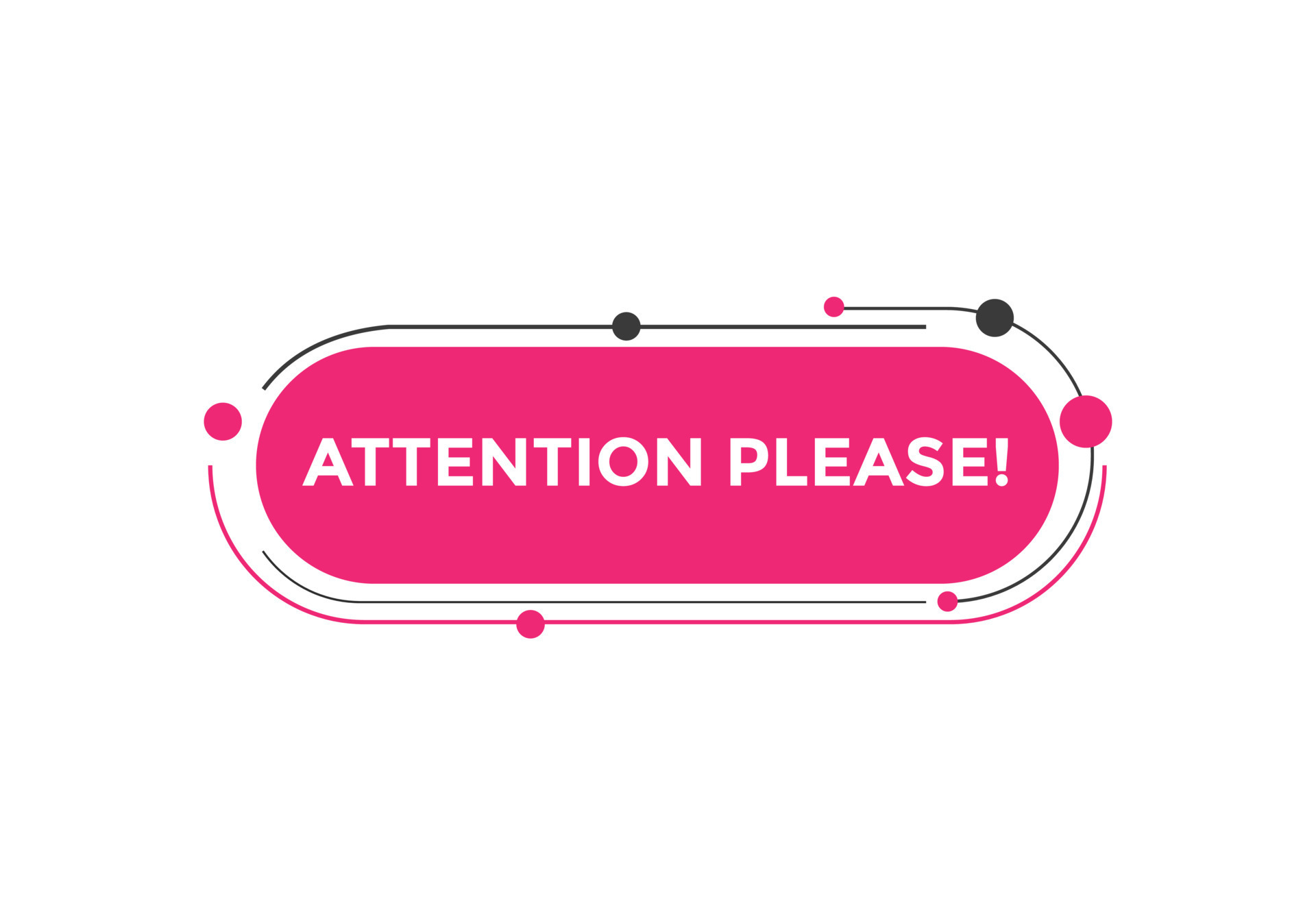 Attention please button. Attention please text template for website ... Attention please button. Attention please text template for website ...