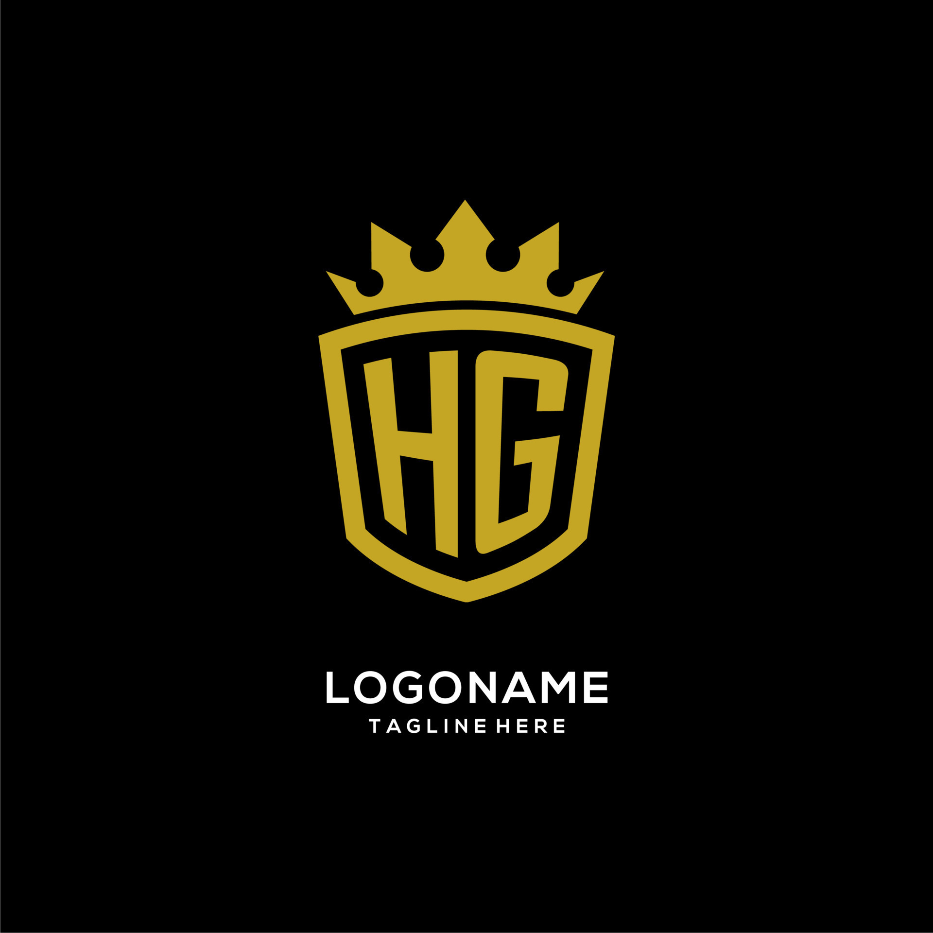 Initial HG logo shield crown style, luxury elegant monogram logo design ... Initial HG logo shield crown style, luxury elegant monogram logo design ...