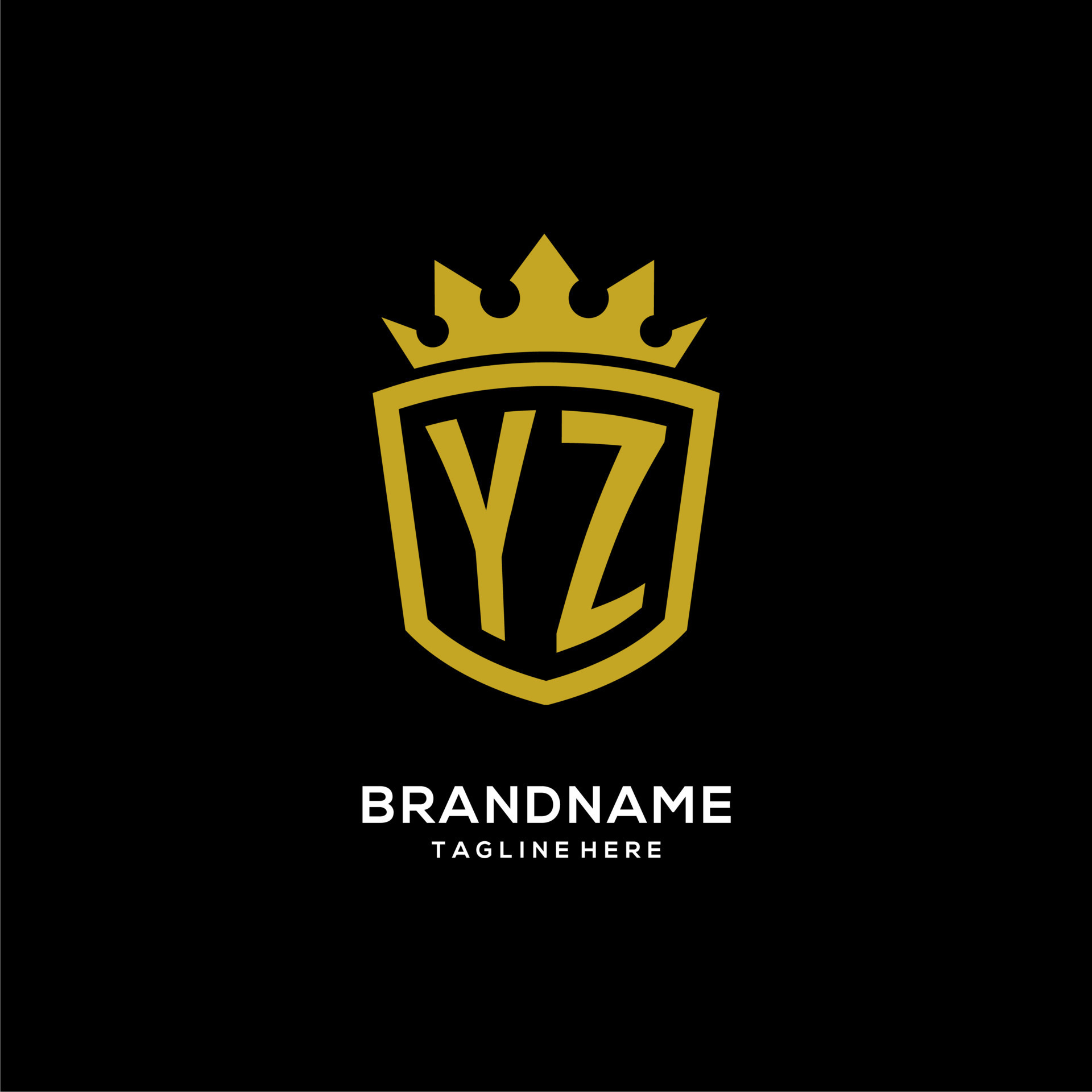 Initial YZ logo shield crown style, luxury elegant monogram logo design 7936473 Vector Art at ...