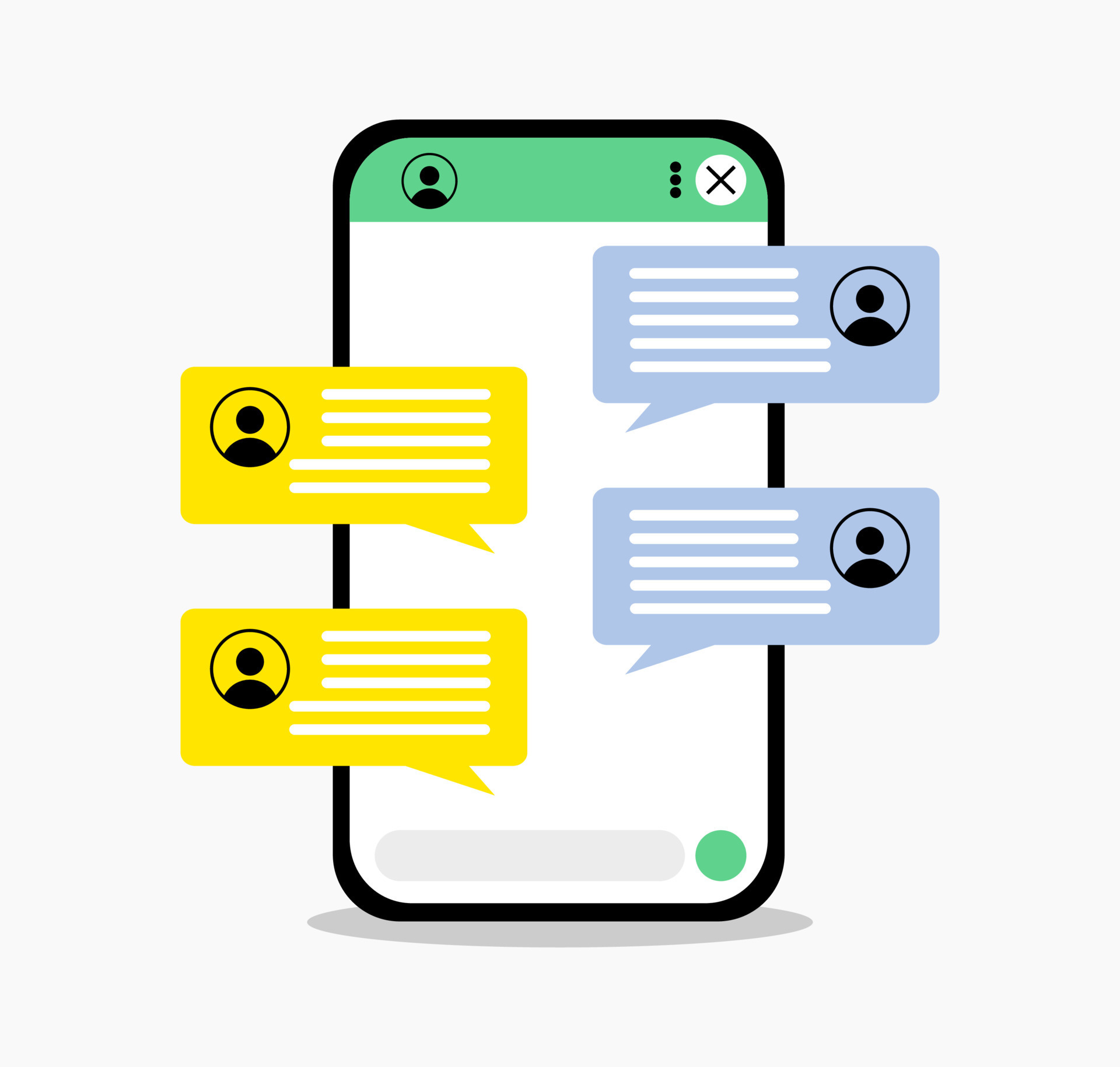 Illustration online chatting flat icon design. Speech bubbles ... Illustration online chatting flat icon design. Speech bubbles ...