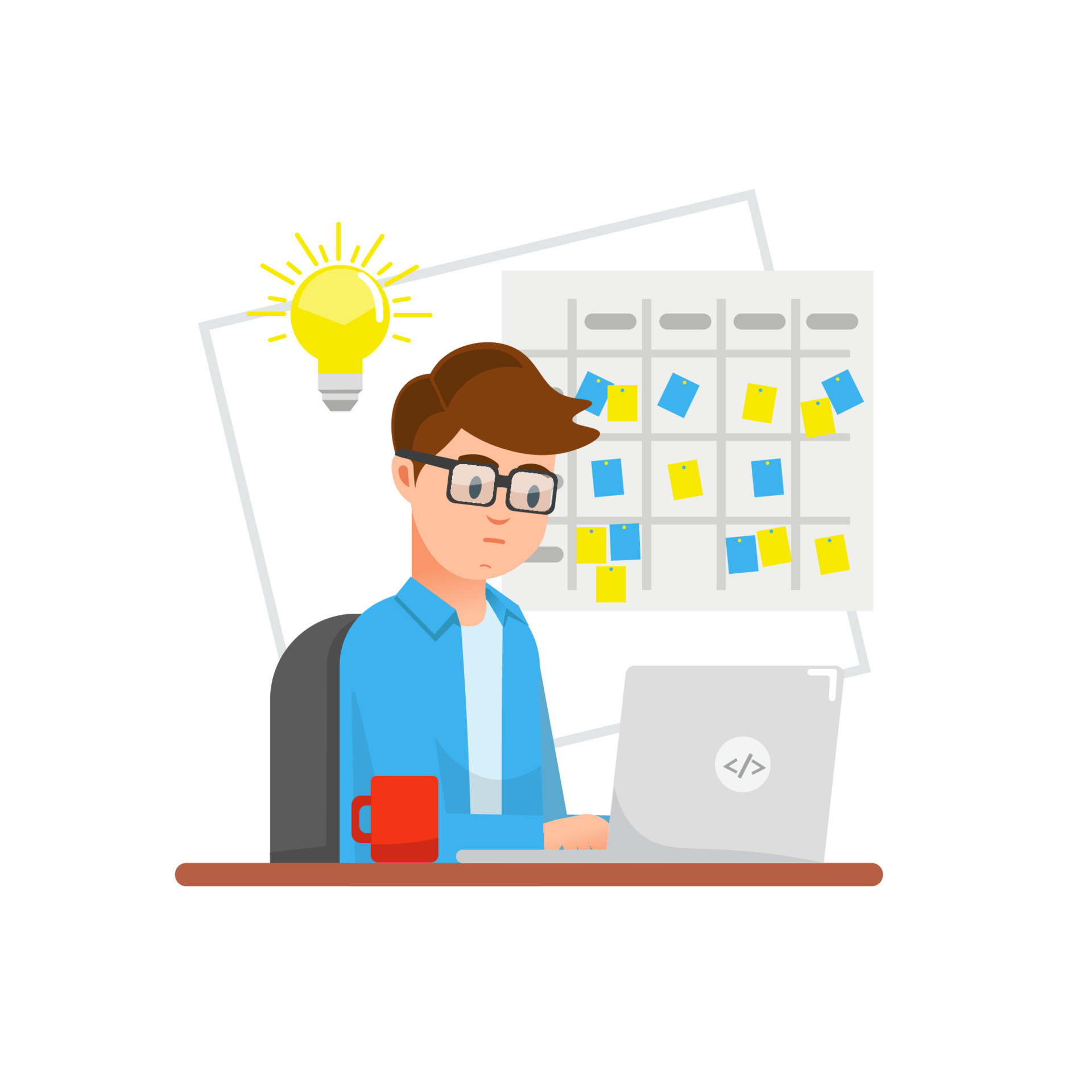 Guy who works as a programmer 7942016 Vector Art at Vecteezy