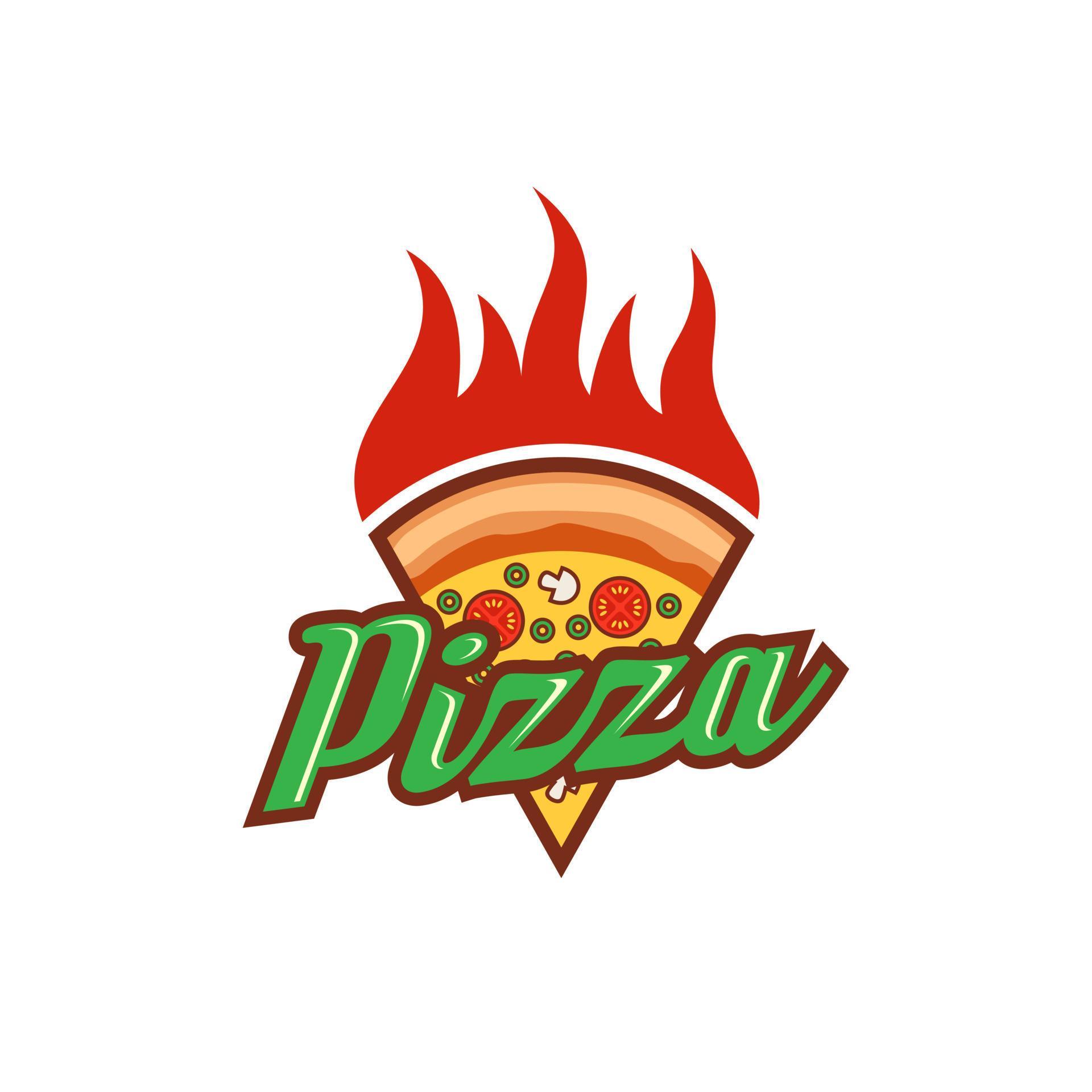 Pizza logo design template vector illustration 7944505 Vector Art at Vecteezy