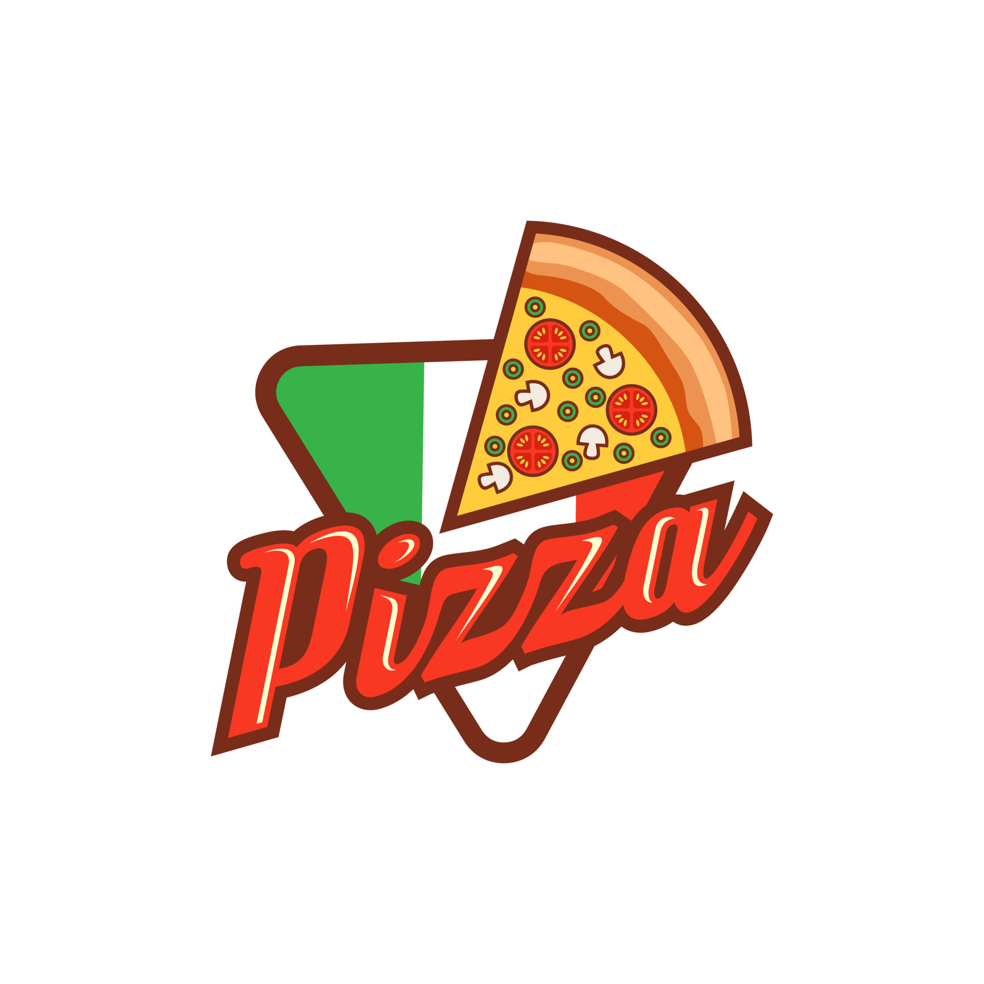 Pizza logo design template vector illustration 7944507 Vector Art at Vecteezy