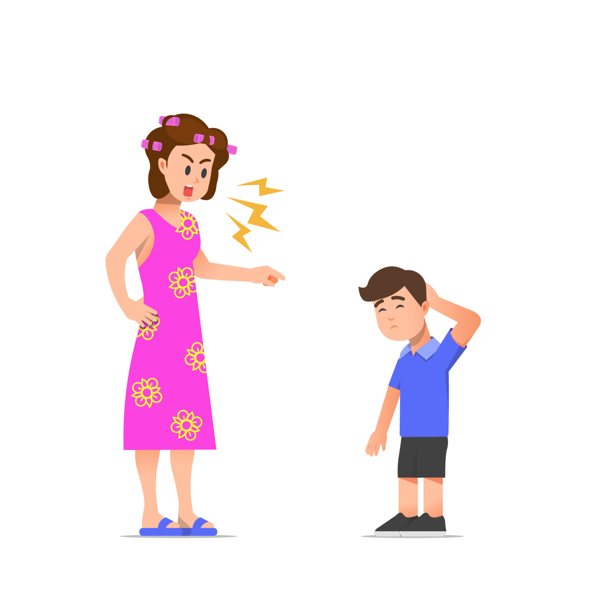 vector illustration of a mother scolding her child 7944685 Vector Art at Vecteezy