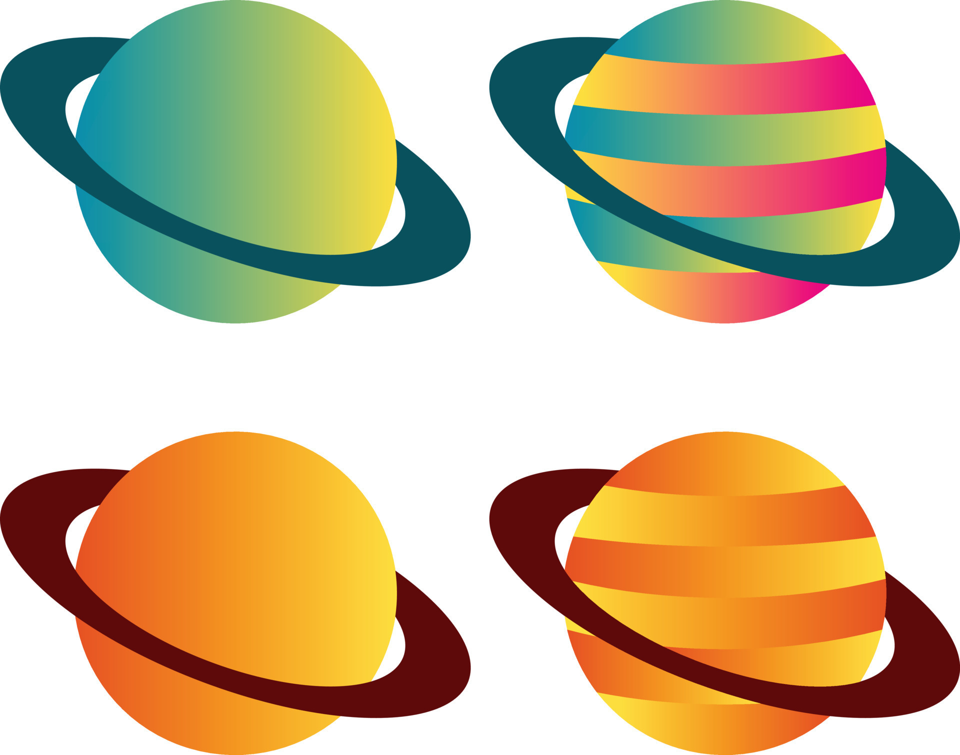 Saturn planet icon set 7944867 Vector Art at Vecteezy