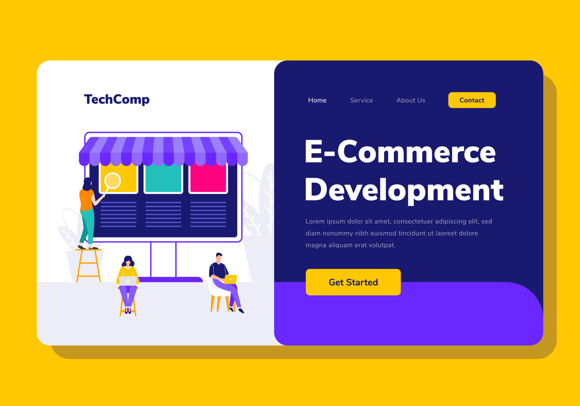 Landing Page People Development E-Commerce Web Programming Vector ...