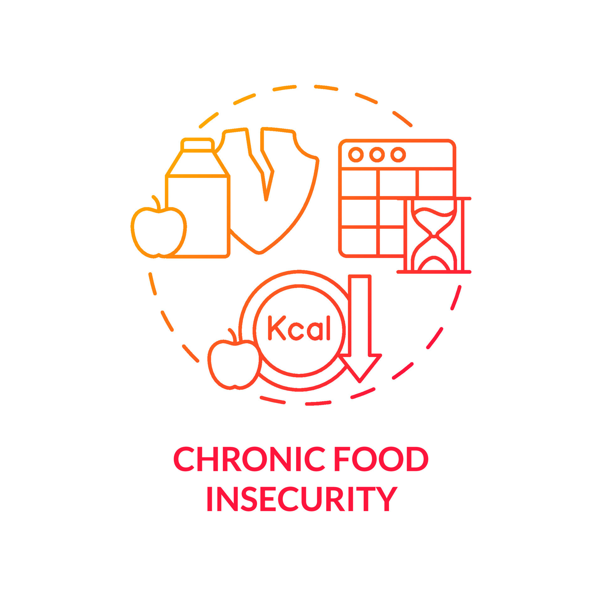 Chronic food insecurity red gradient concept icon. Persistent condition ... Chronic food insecurity red gradient concept icon. Persistent condition ...